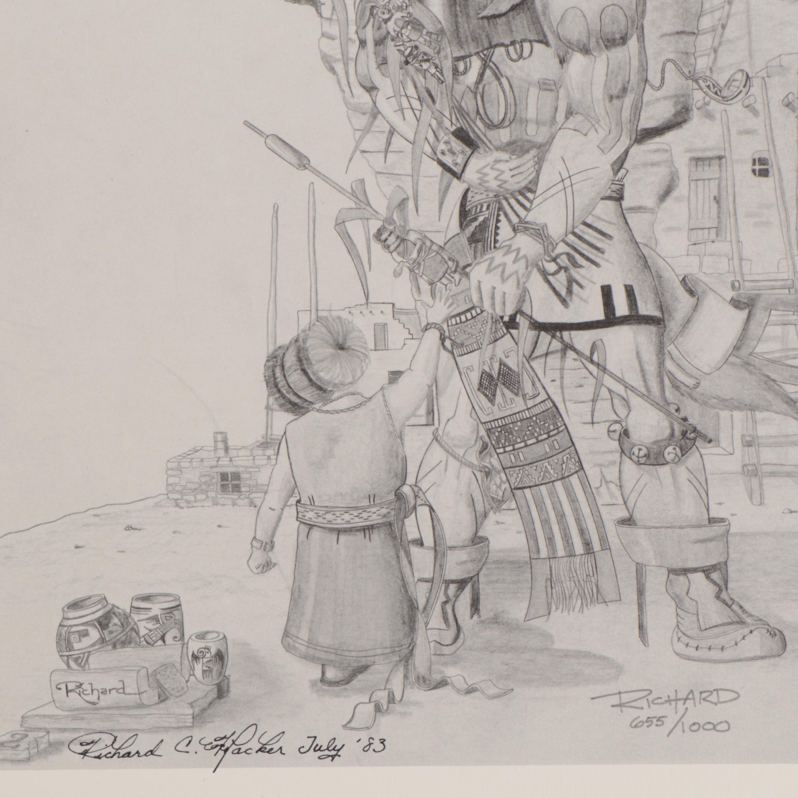 Richard C. Hacker Offset Lithographs of Hopi Dancers, 1983 | EBTH