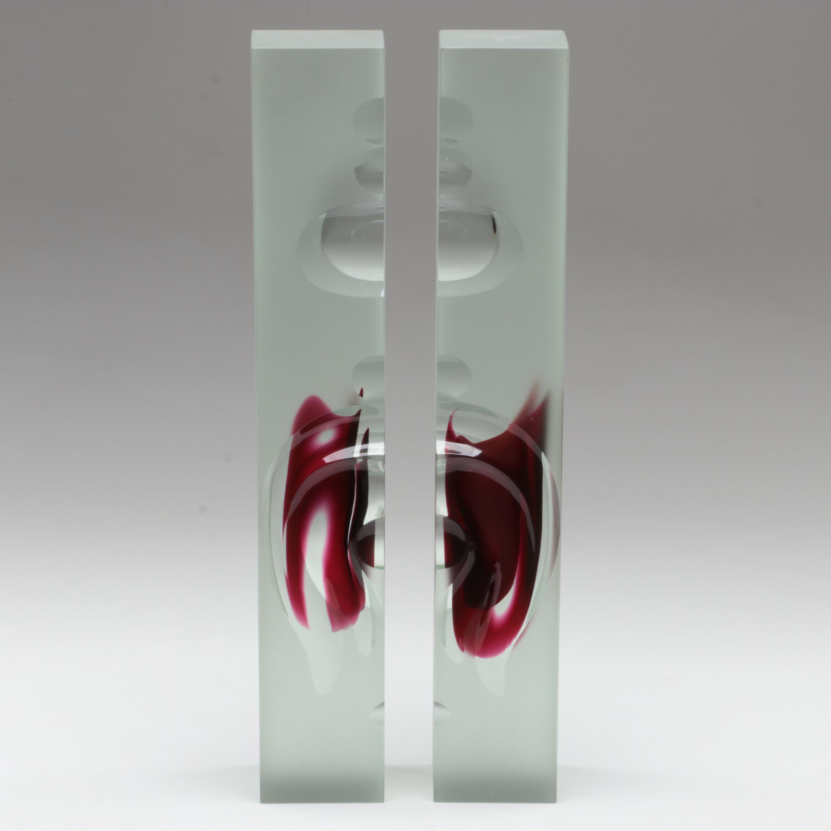Jaroslav Svoboda Cut, Polished and Frosted Optic Czech Glass Sculptures ...