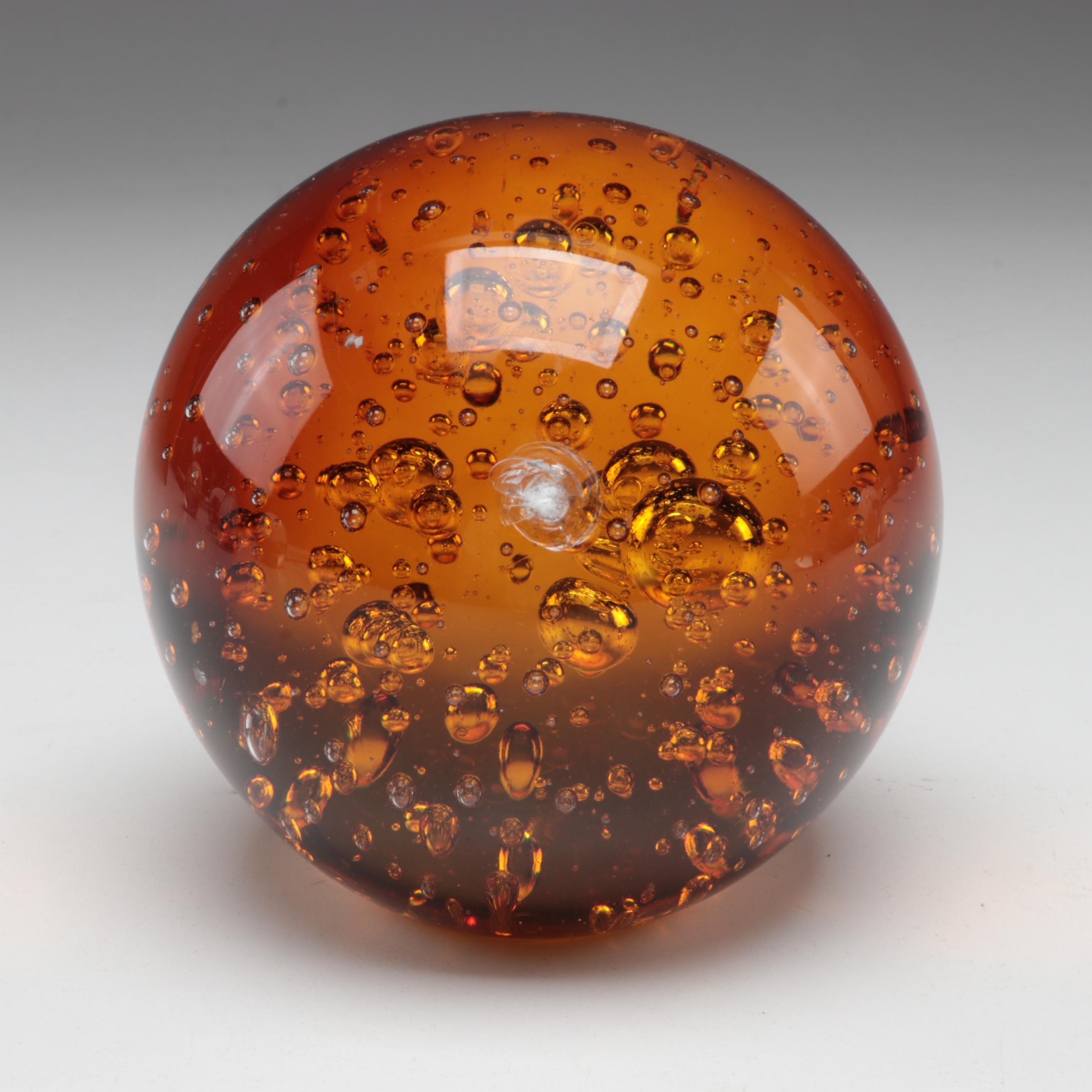 Joe Rice with Other Glass Trapped Bubble and Floral Paperweights | EBTH