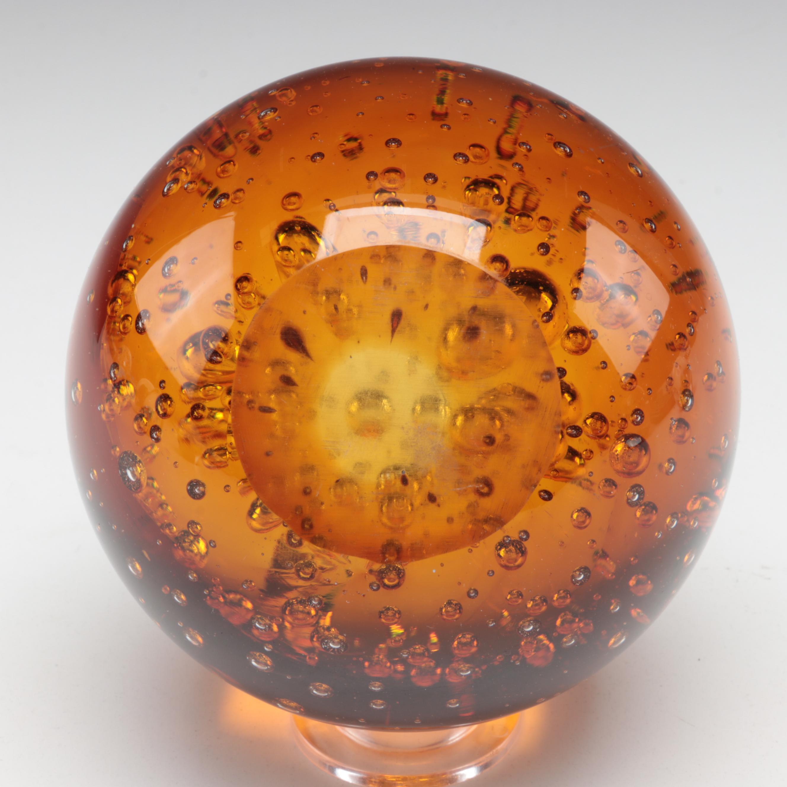 Joe Rice with Other Glass Trapped Bubble and Floral Paperweights | EBTH