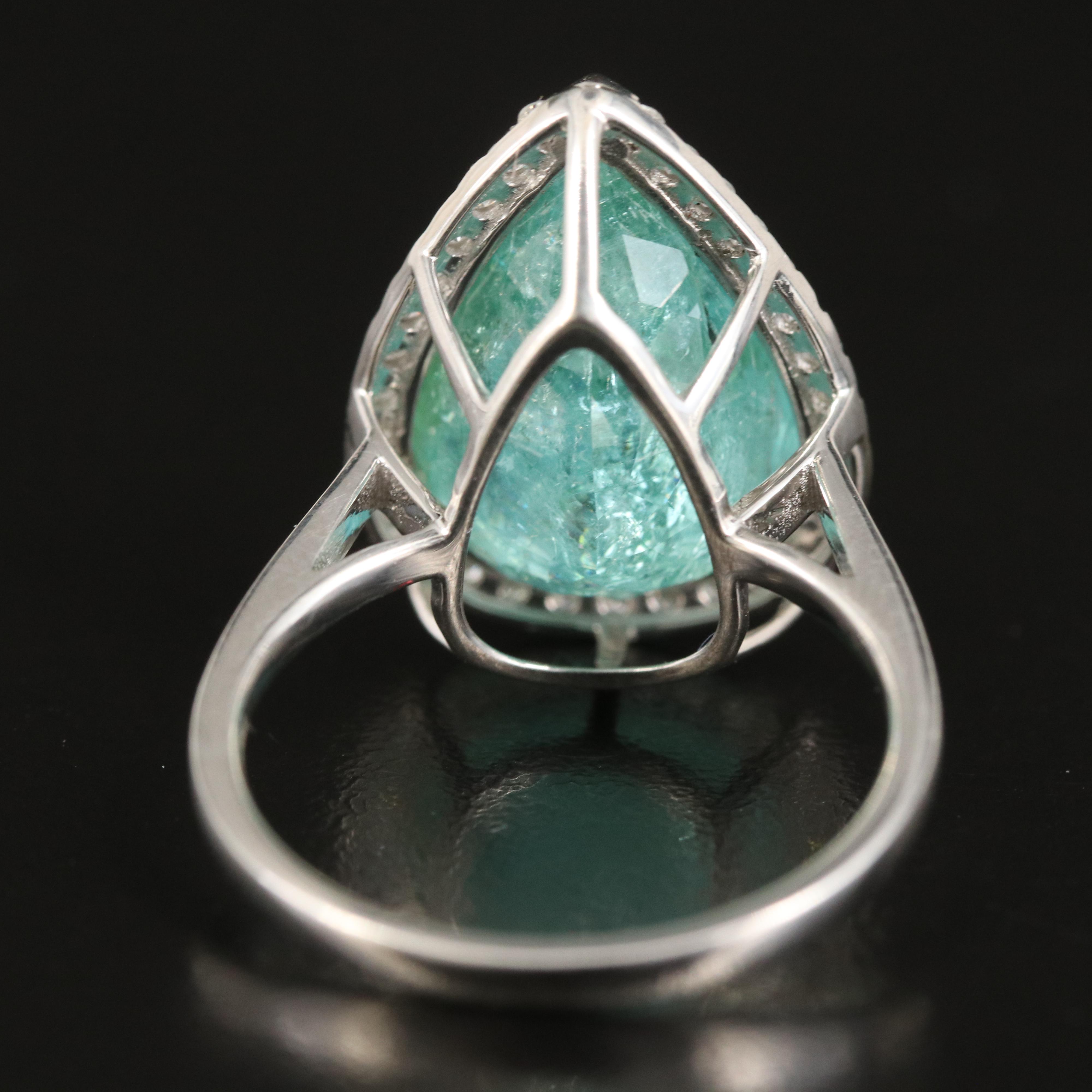 14K 10.54 CT Paraìba Tourmaline and Diamond Ring with GIA Report | EBTH