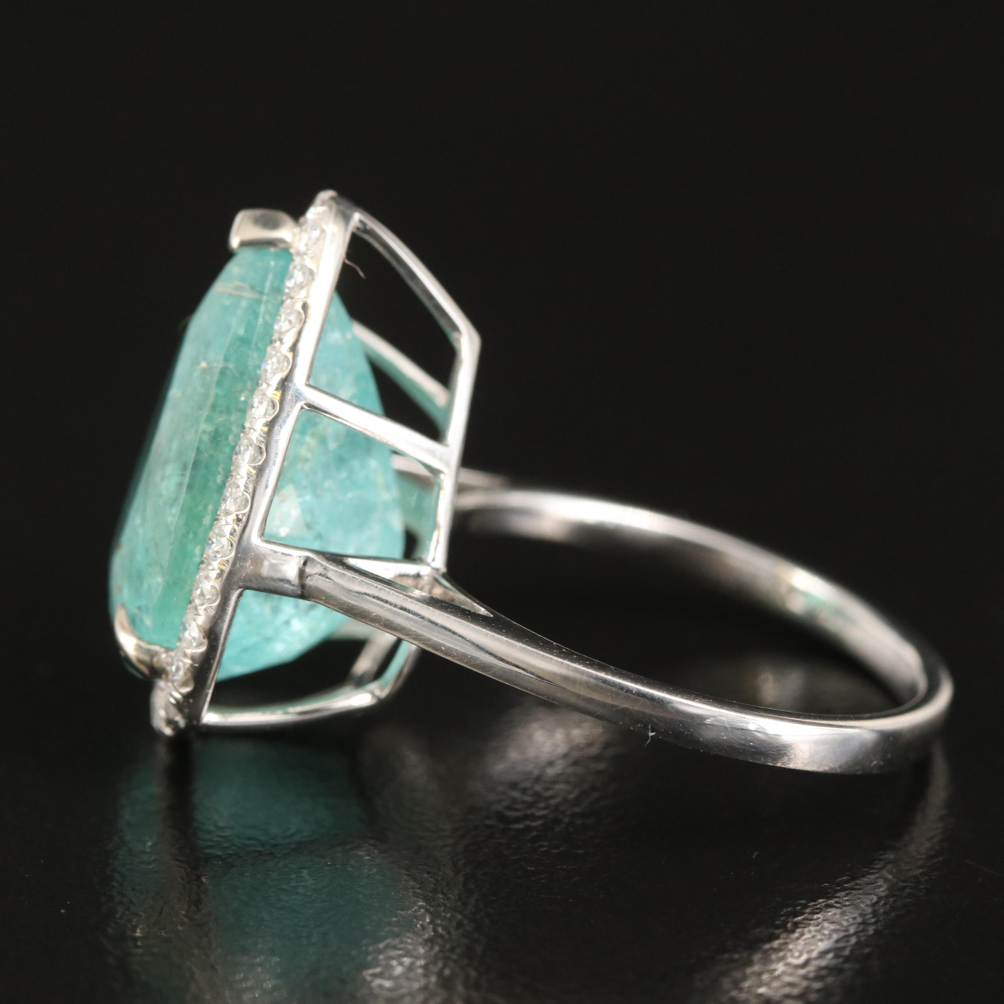 14K 10.54 CT Paraìba Tourmaline and Diamond Ring with GIA Report | EBTH