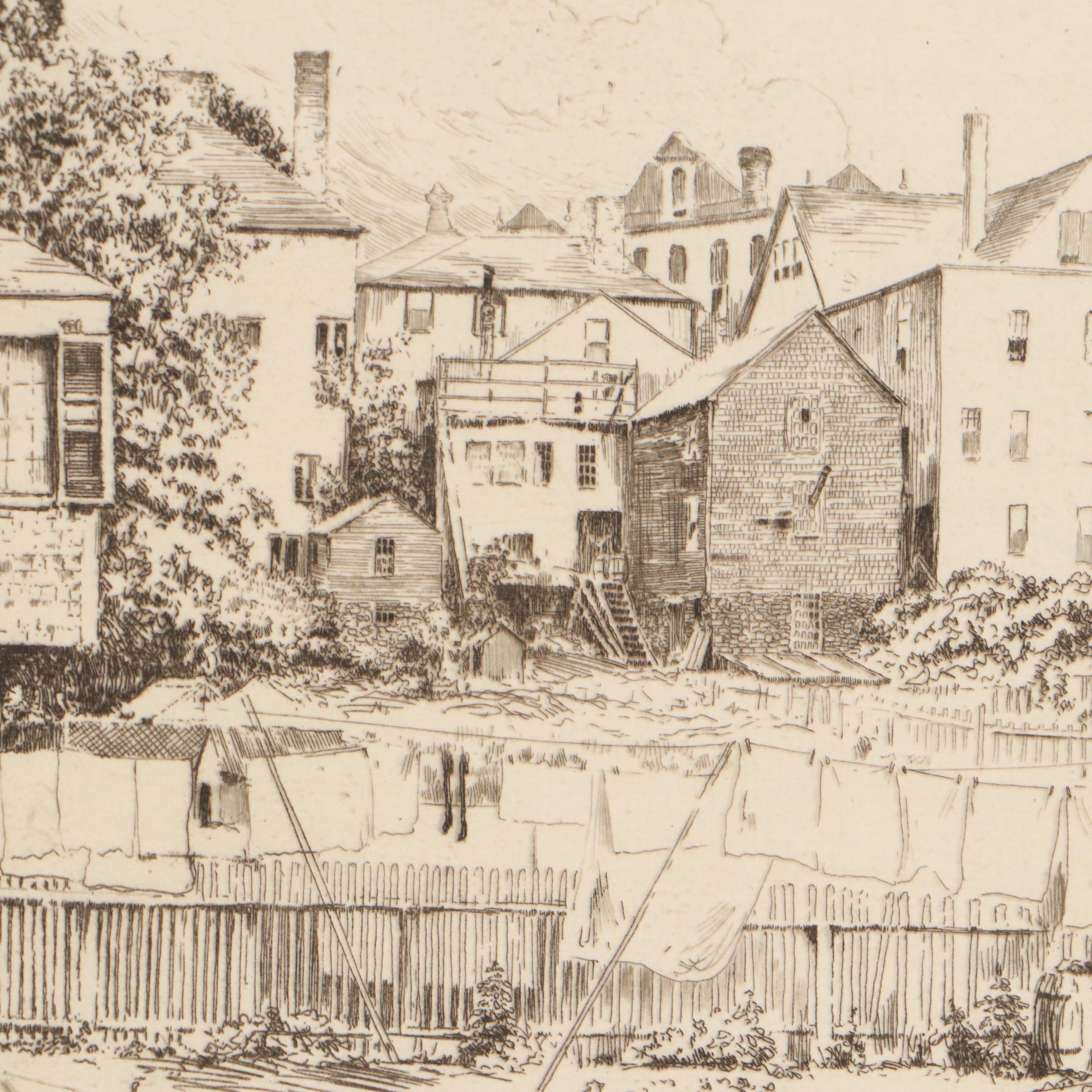 Lee Sturges Landscape Etchings Including "A Corner in the Ghetto," 1915 ...