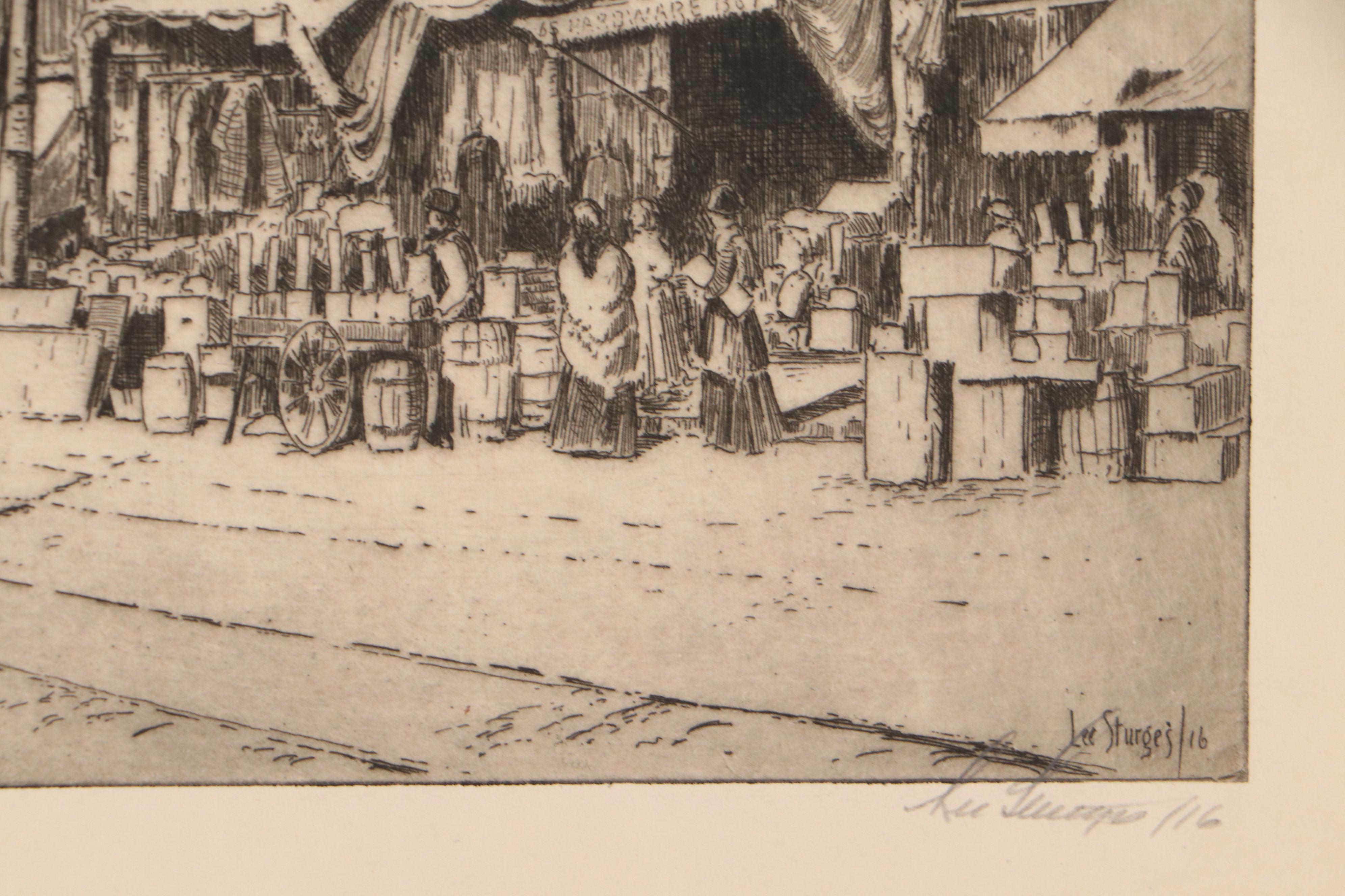 Lee Sturges Landscape Etchings Including "A Corner in the Ghetto," 1915 ...