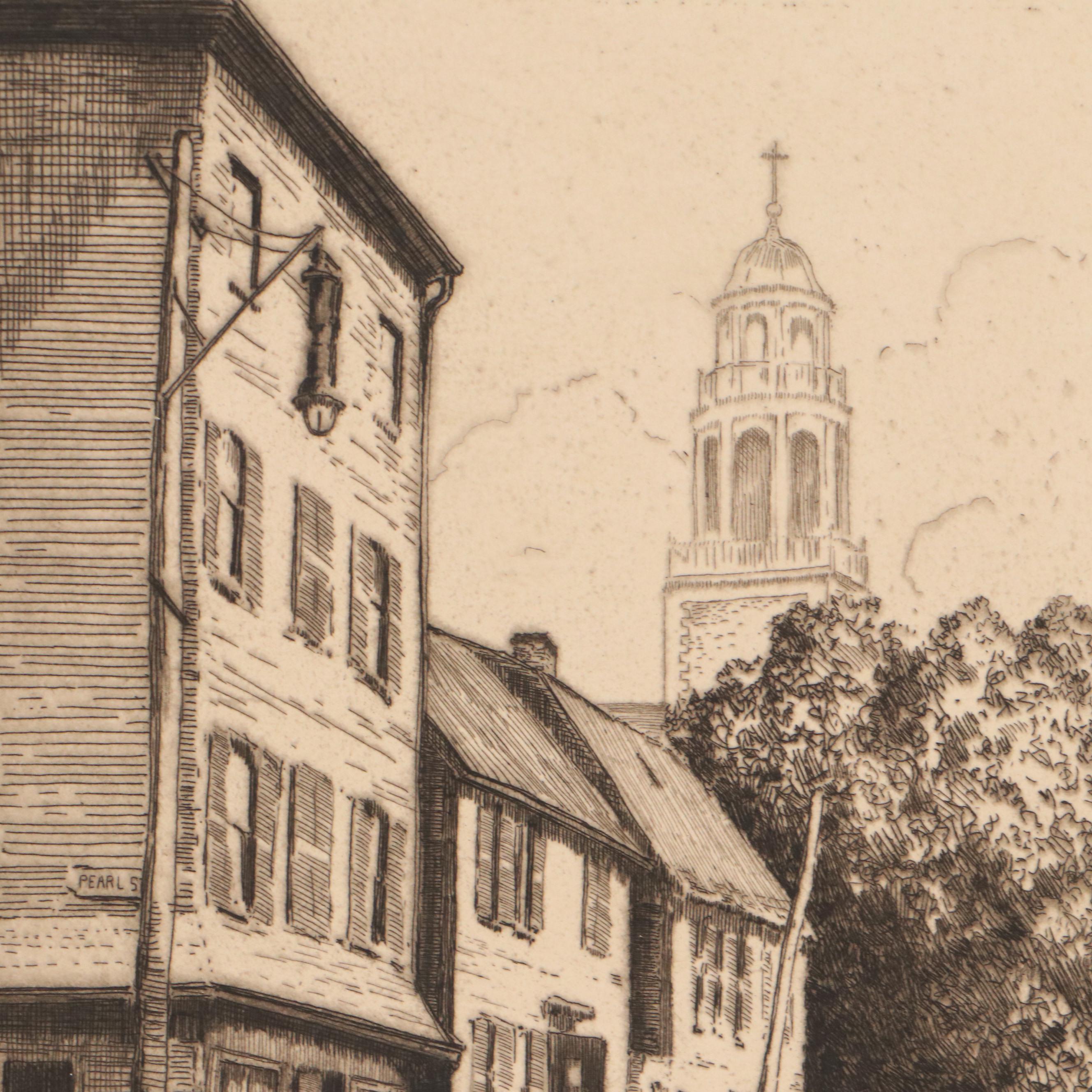 Lee Sturges Landscape Etchings Including "A Corner in the Ghetto," 1915 ...