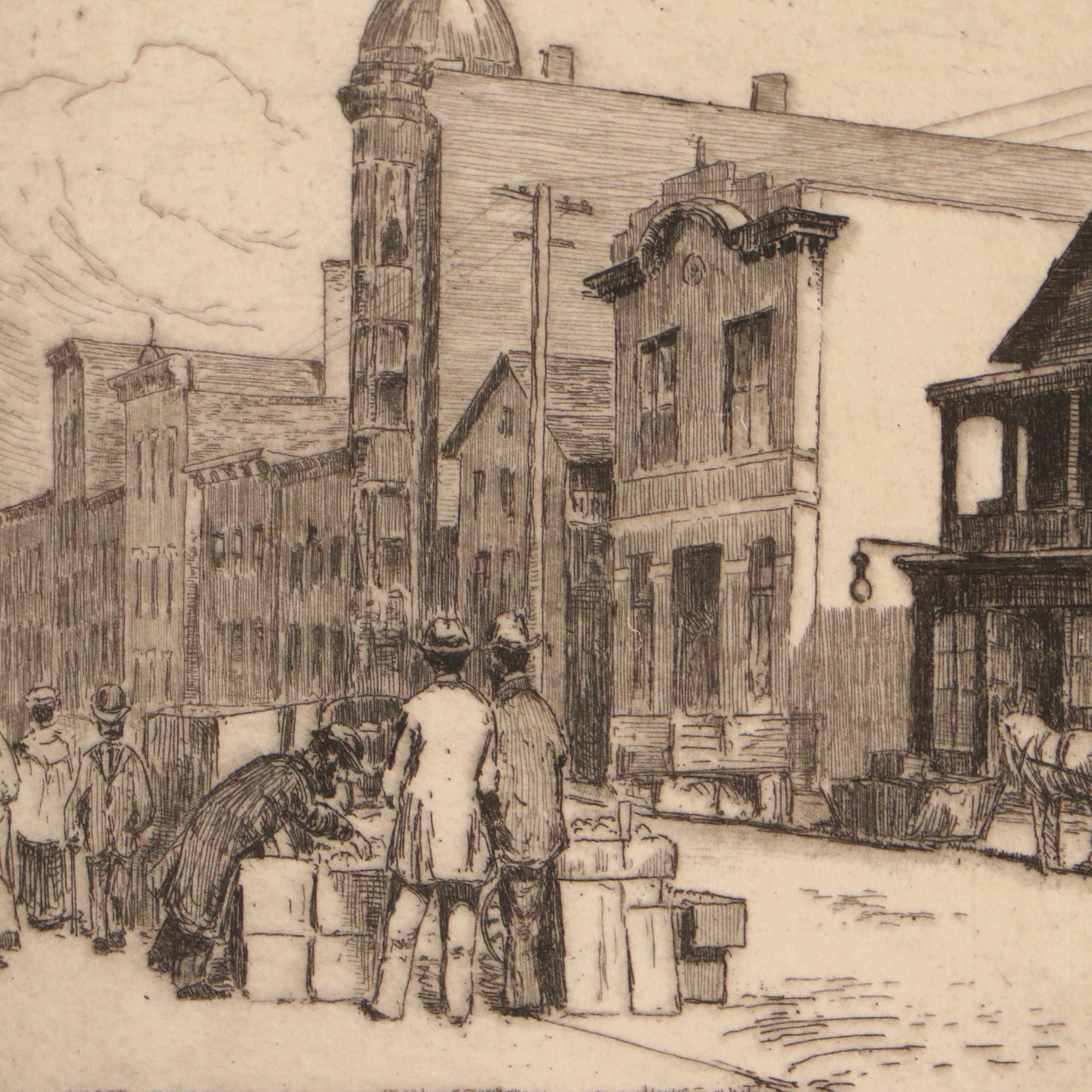 Lee Sturges Landscape Etchings Including "A Corner in the Ghetto," 1915 ...