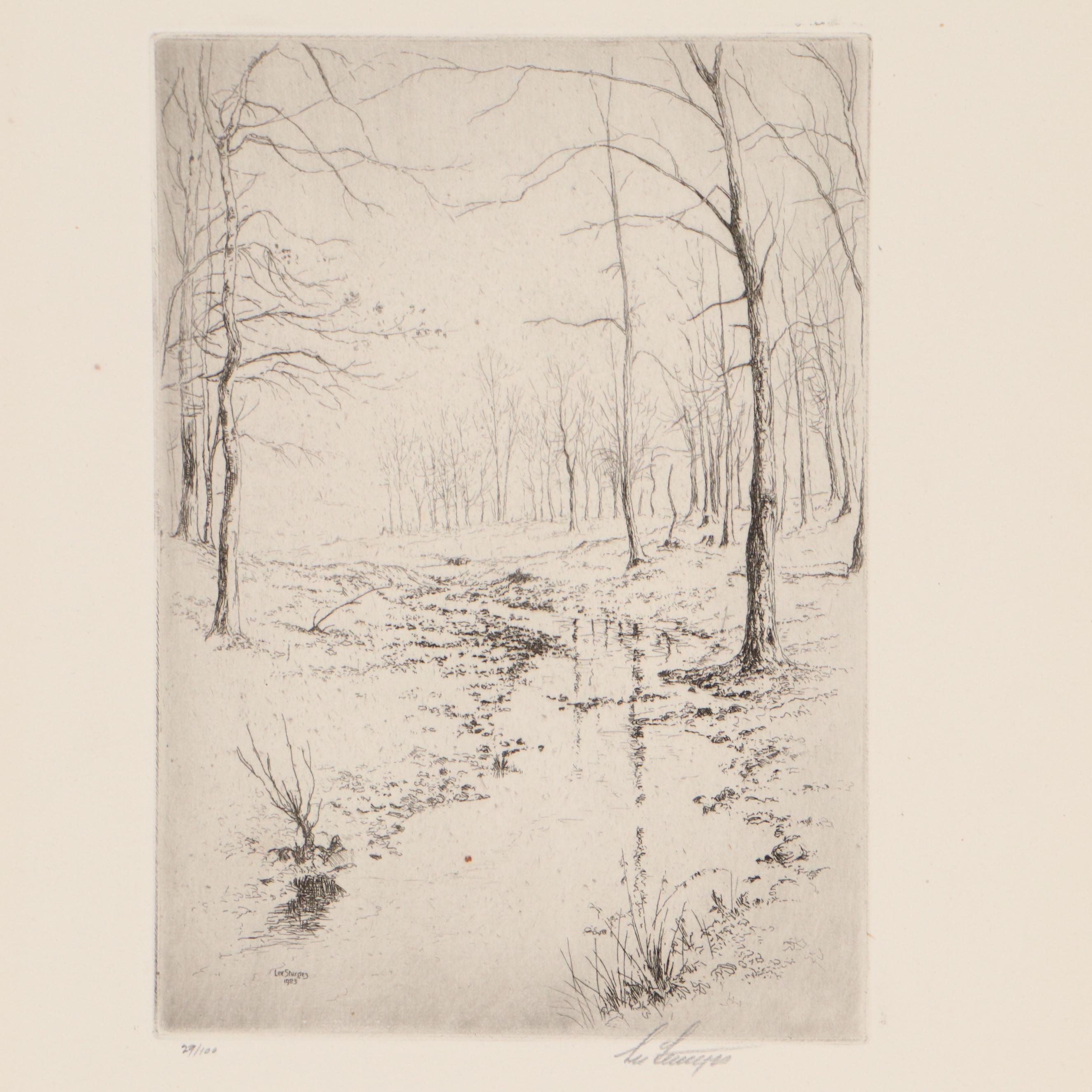 Lee Sturges Etchings Including "Springtime in the Bluegrass Country ...