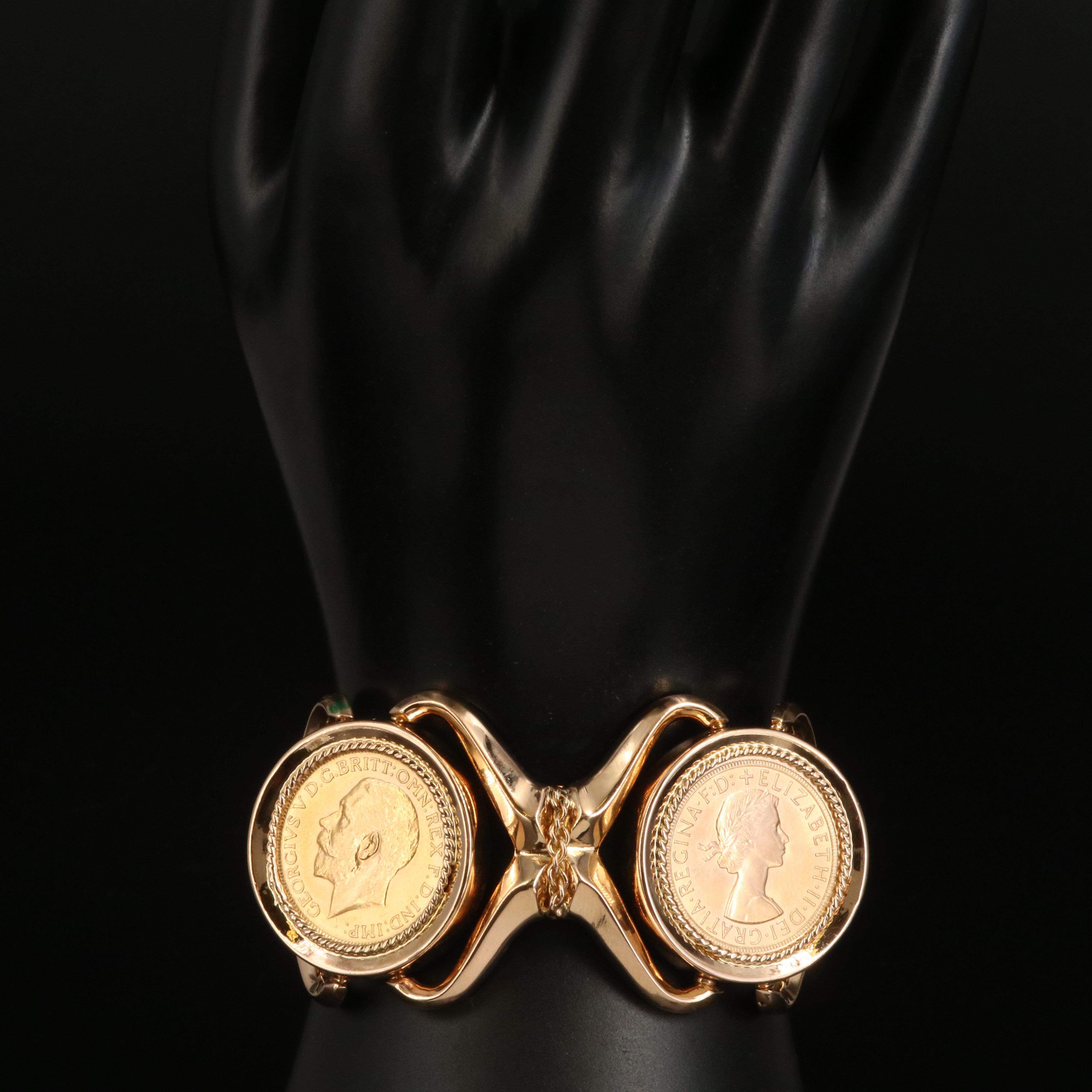 18K Bracelet with British Gold Sovereign Coins | EBTH