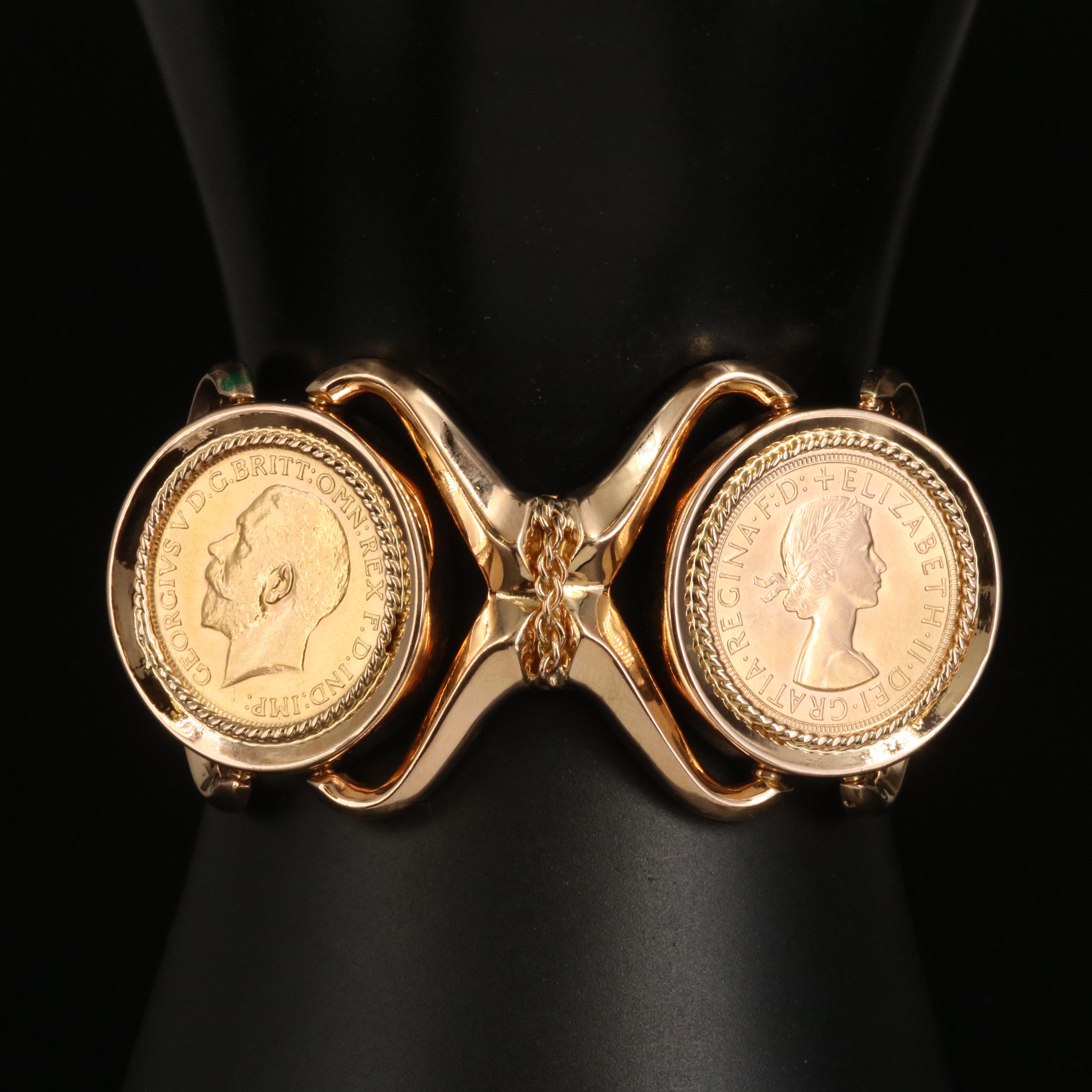 18K Bracelet with British Gold Sovereign Coins | EBTH