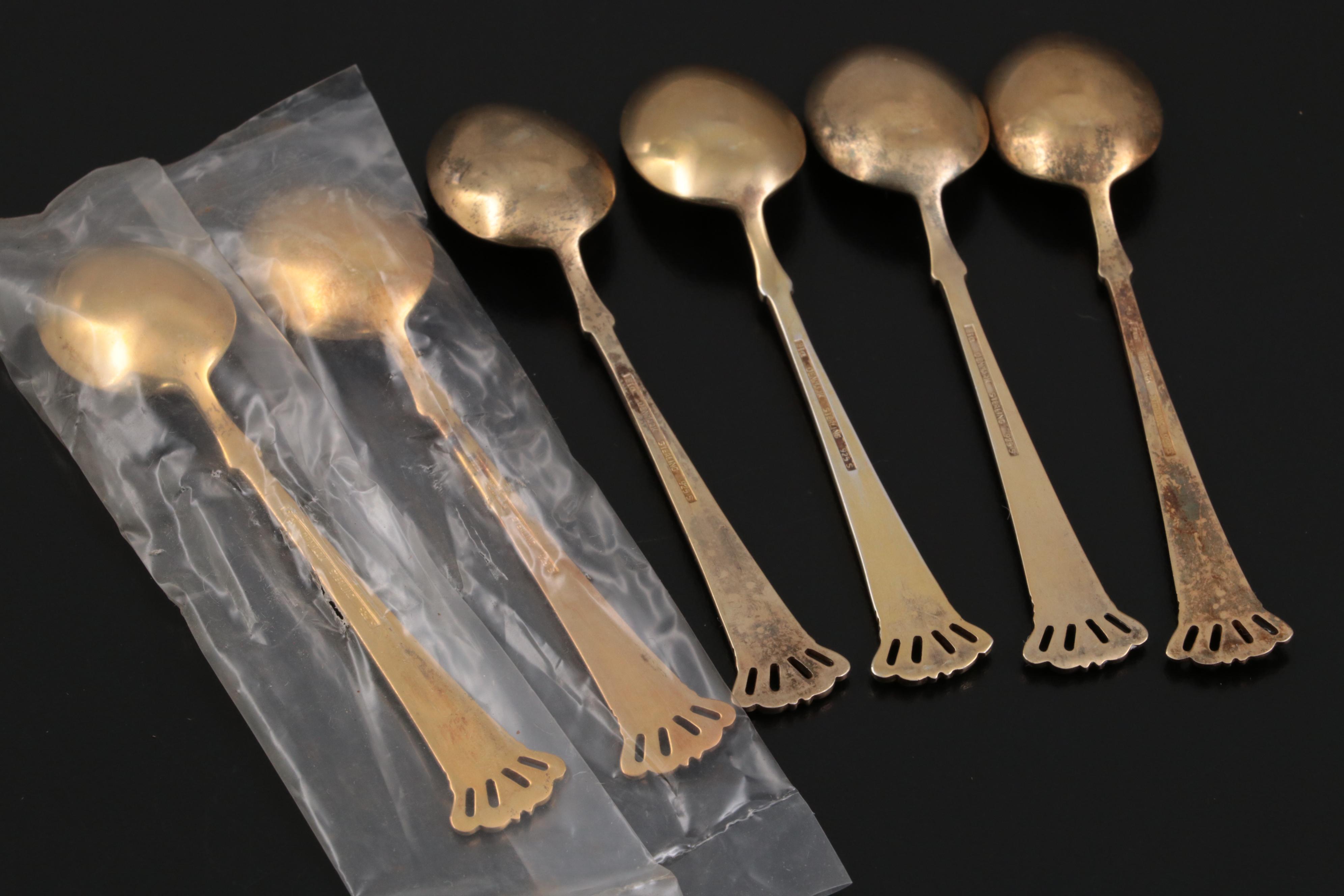 Ela Danish Sterling Silver Enameled Demitasse Spoons in Case | EBTH