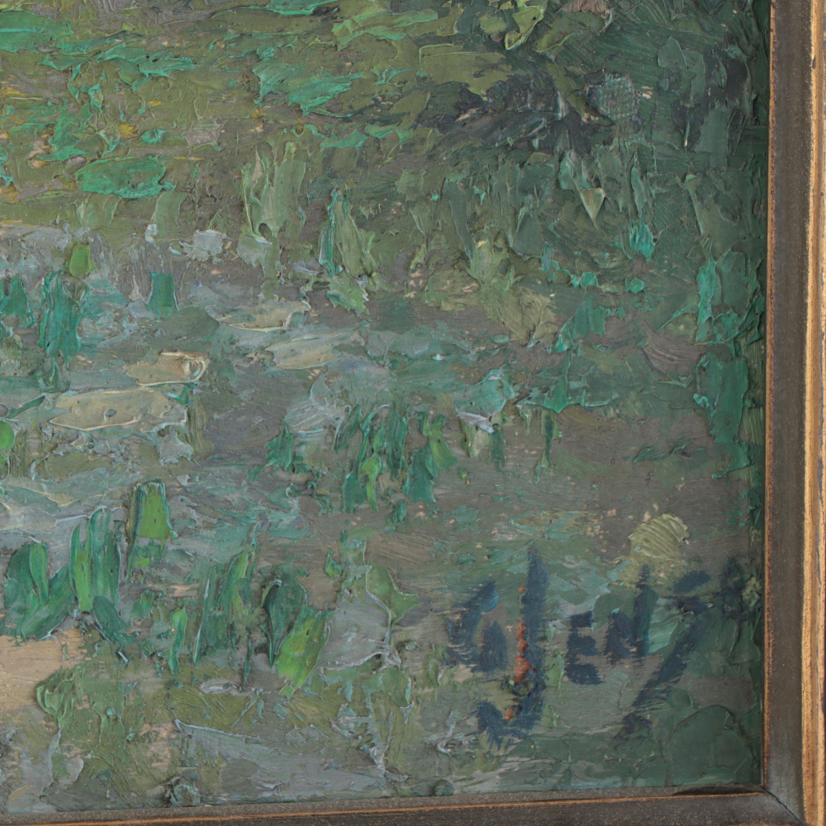 George Jensen Landscape Oil Painting of Dwelling | EBTH