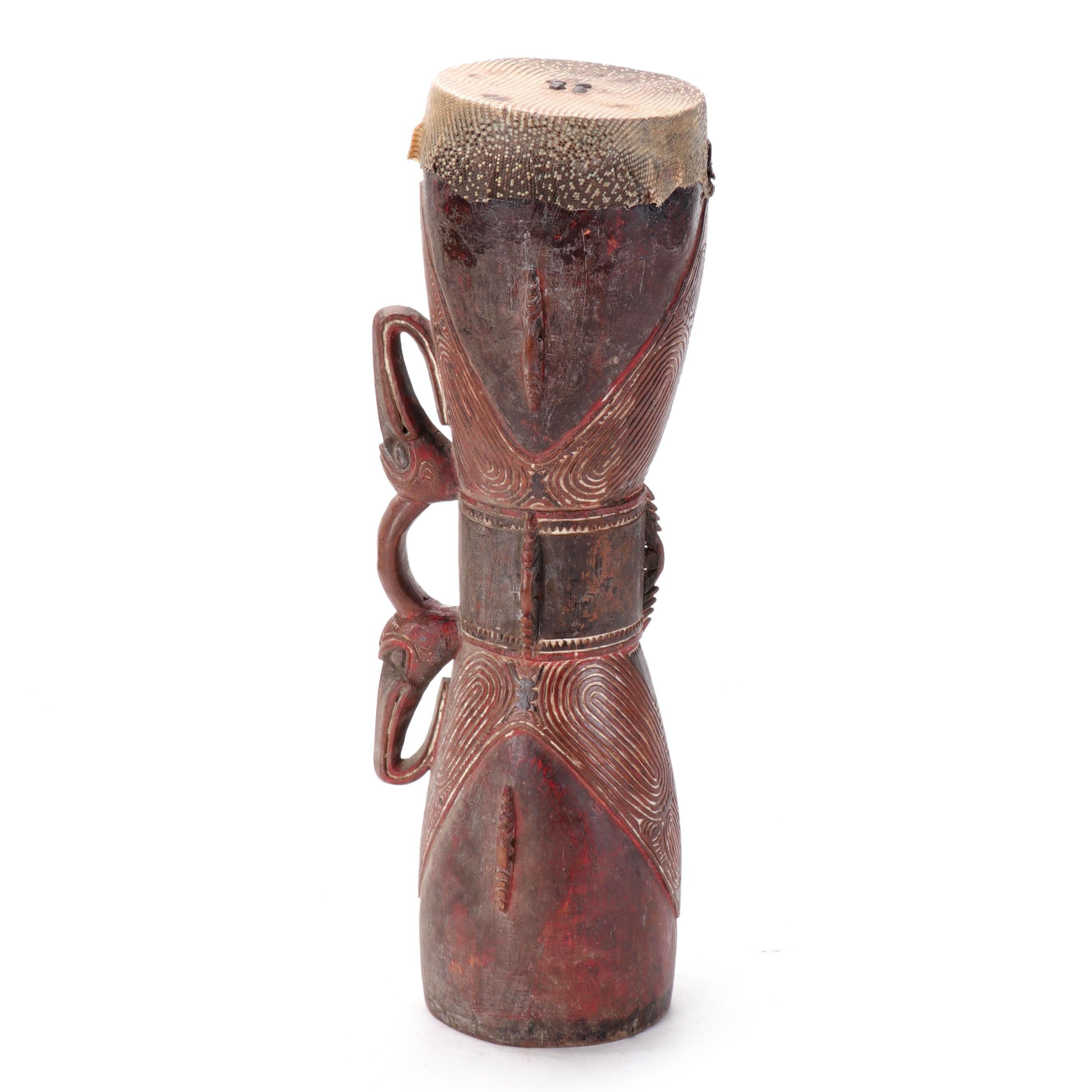 Kundu Handcrafted Kundu Wood Drum, Papua New Guinea | EBTH