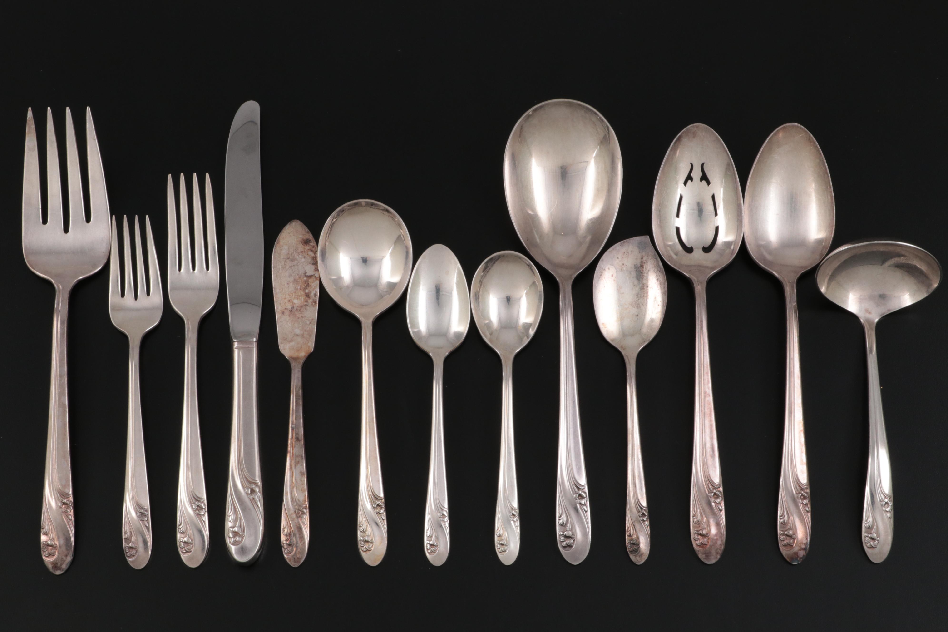 International Silver "Romance" Silver Plate Flatware and Utensils, 1952 ...