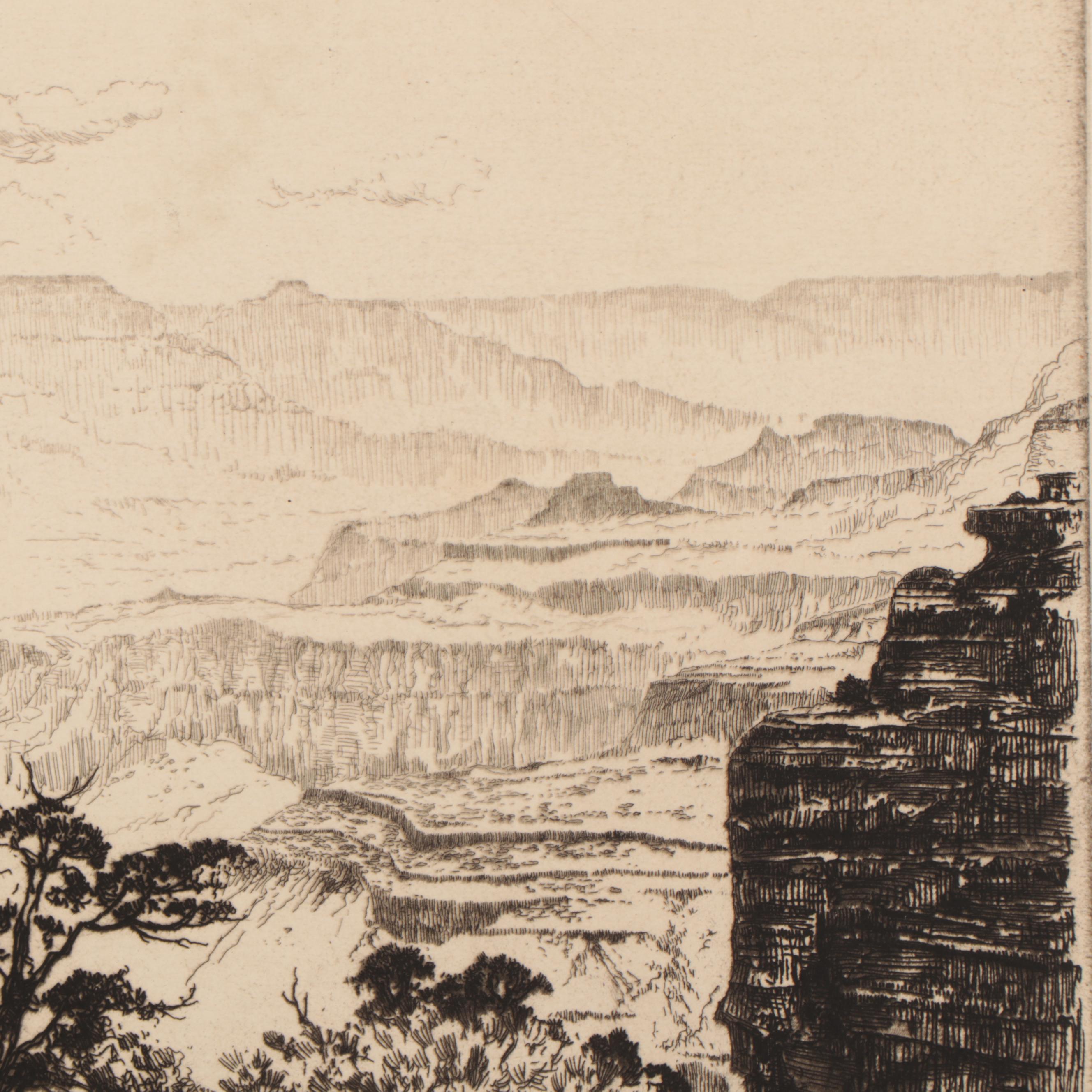 Lee Sturges Landscape Etching "Grand Canyon," Early 20th Century | EBTH