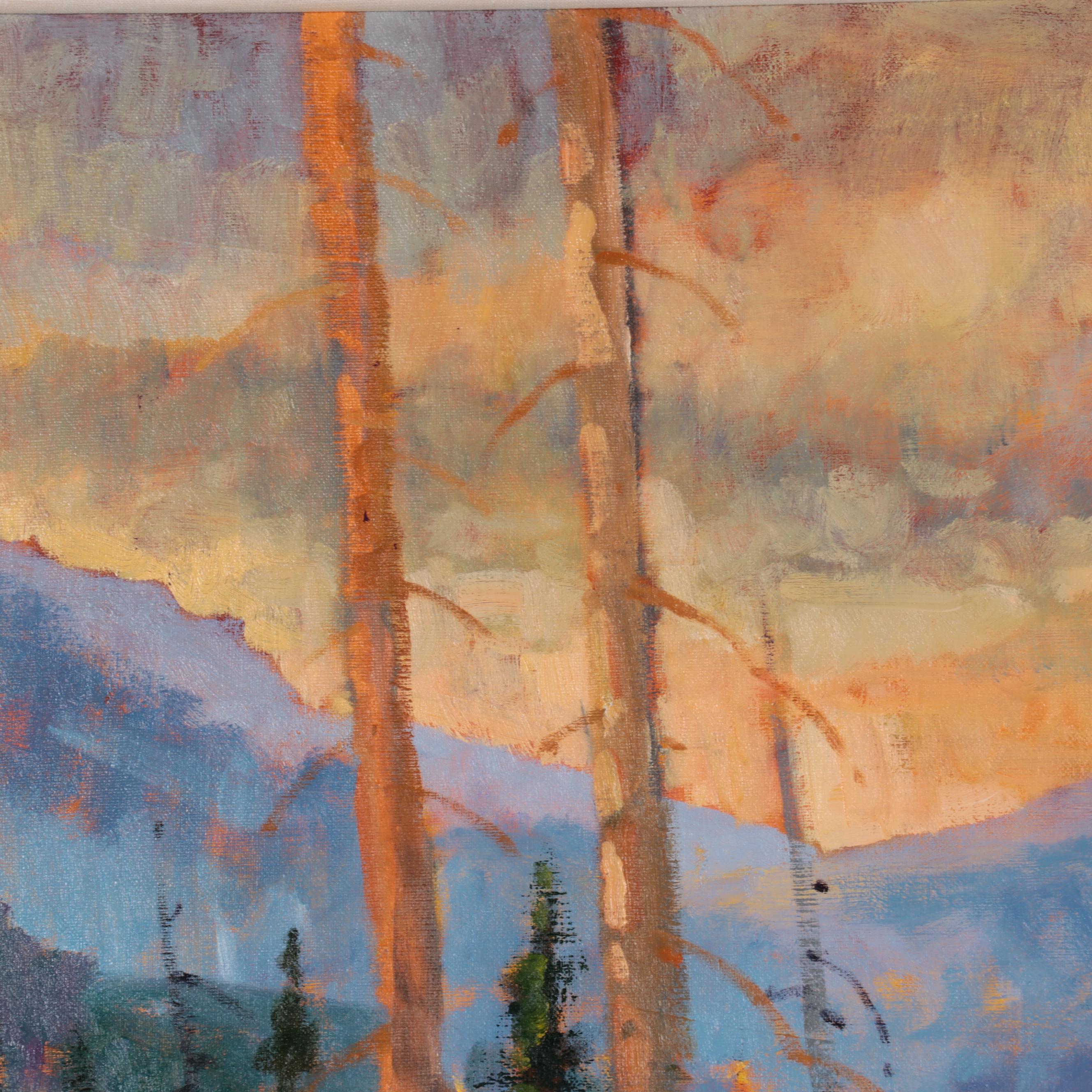 Neil Patterson Oil Painting of Mountain Landscape With Bear, 21st ...