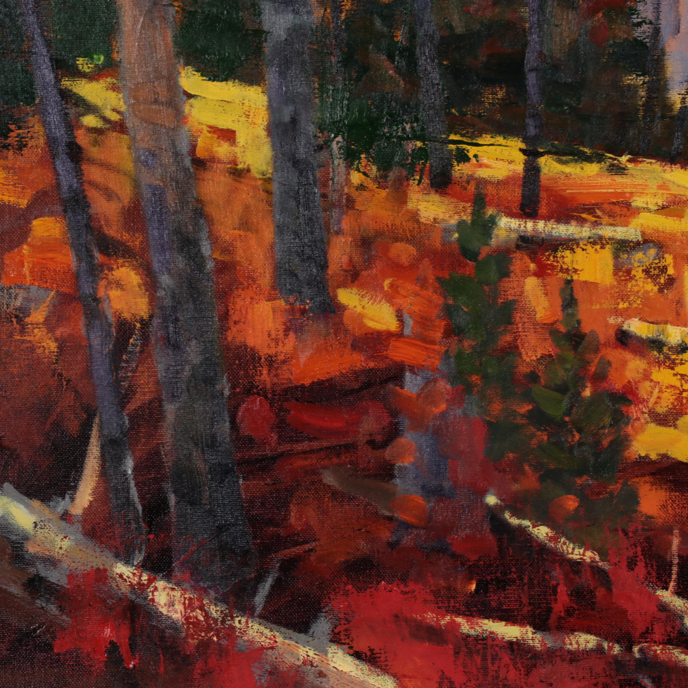 Neil Patterson Oil Painting of Mountain Landscape With Bear, 21st ...