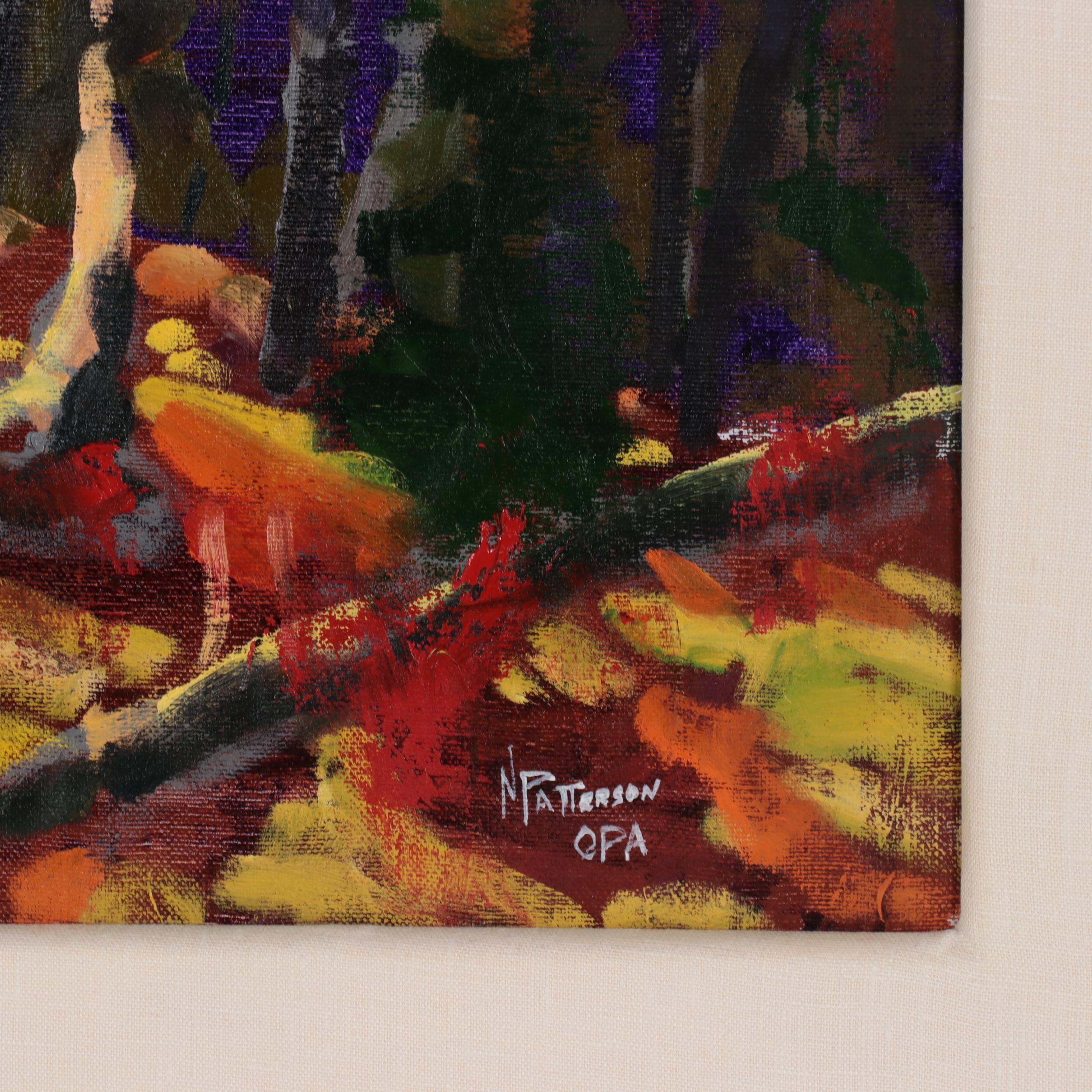 Neil Patterson Oil Painting of Mountain Landscape With Bear, 21st ...