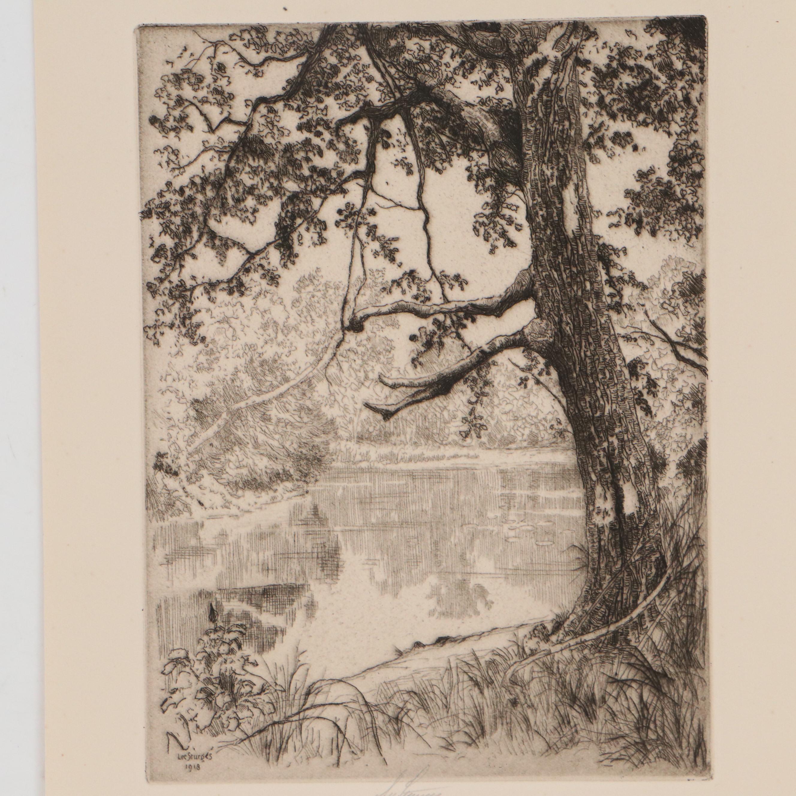 Lee Sturges Forest and Waterscape Etchings, Circa 1930 | EBTH
