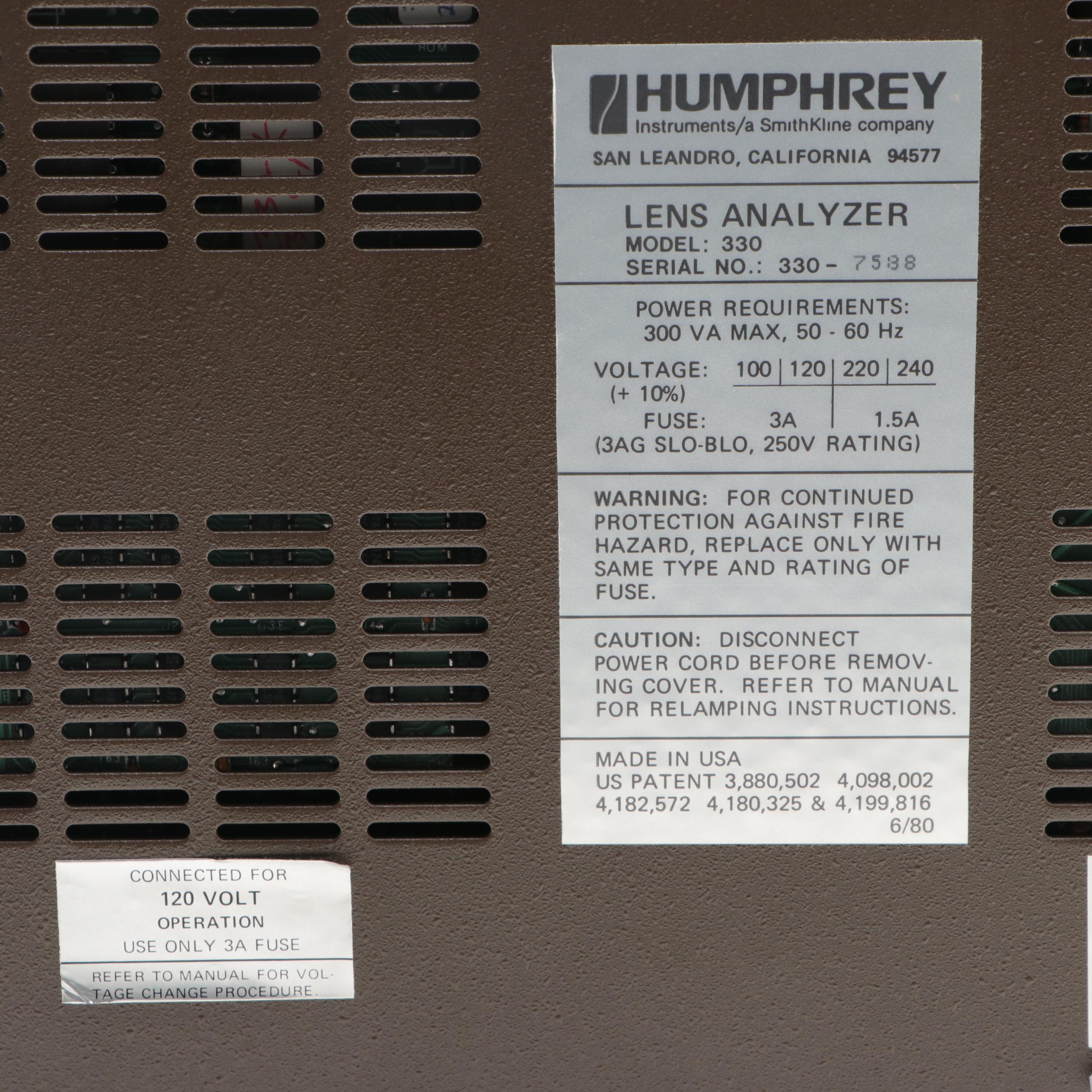 Humphrey Instruments Lens Analyzer | EBTH