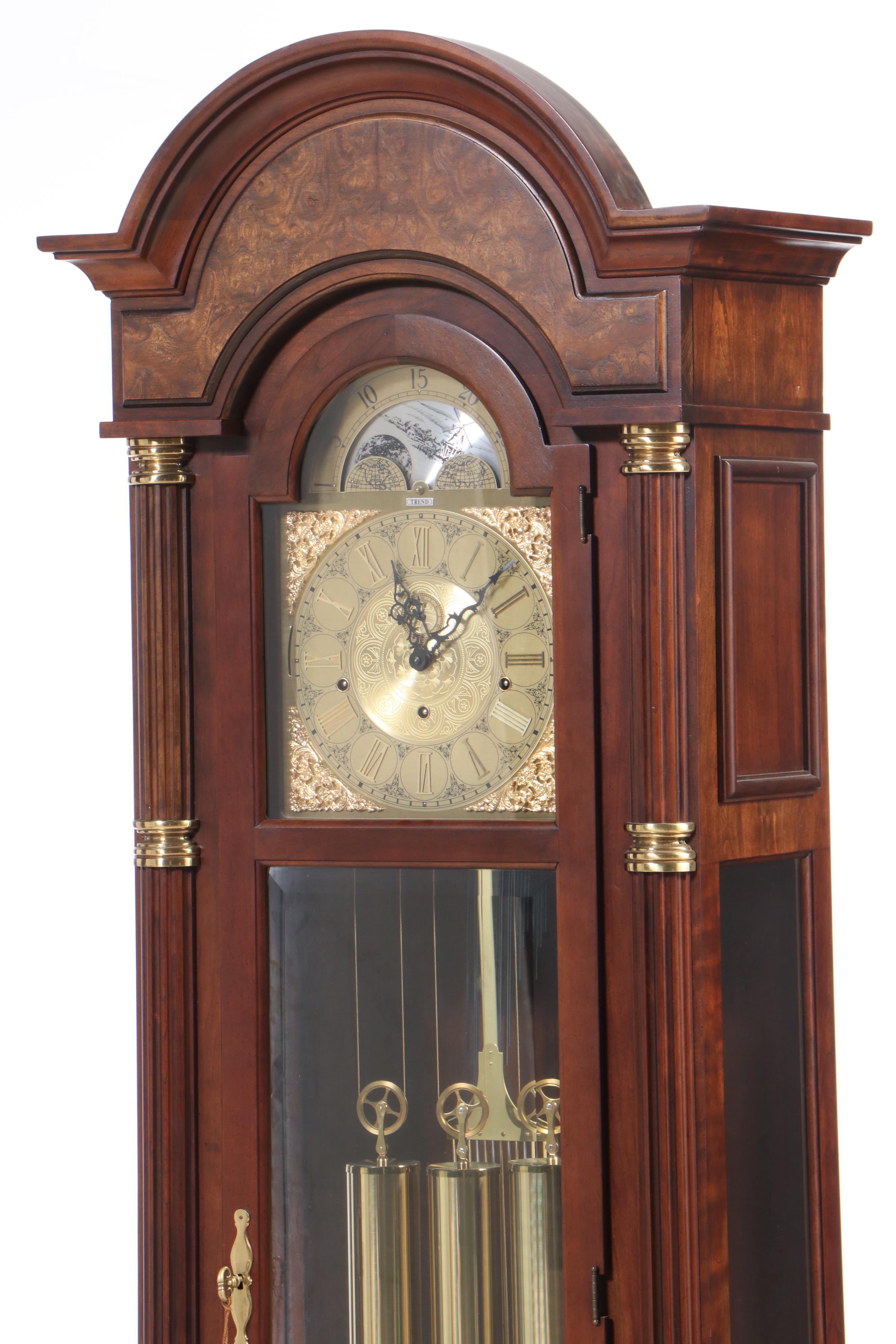 Trend Federal Style Cherrywood and Elm Grandfather Clock, Late 20th ...