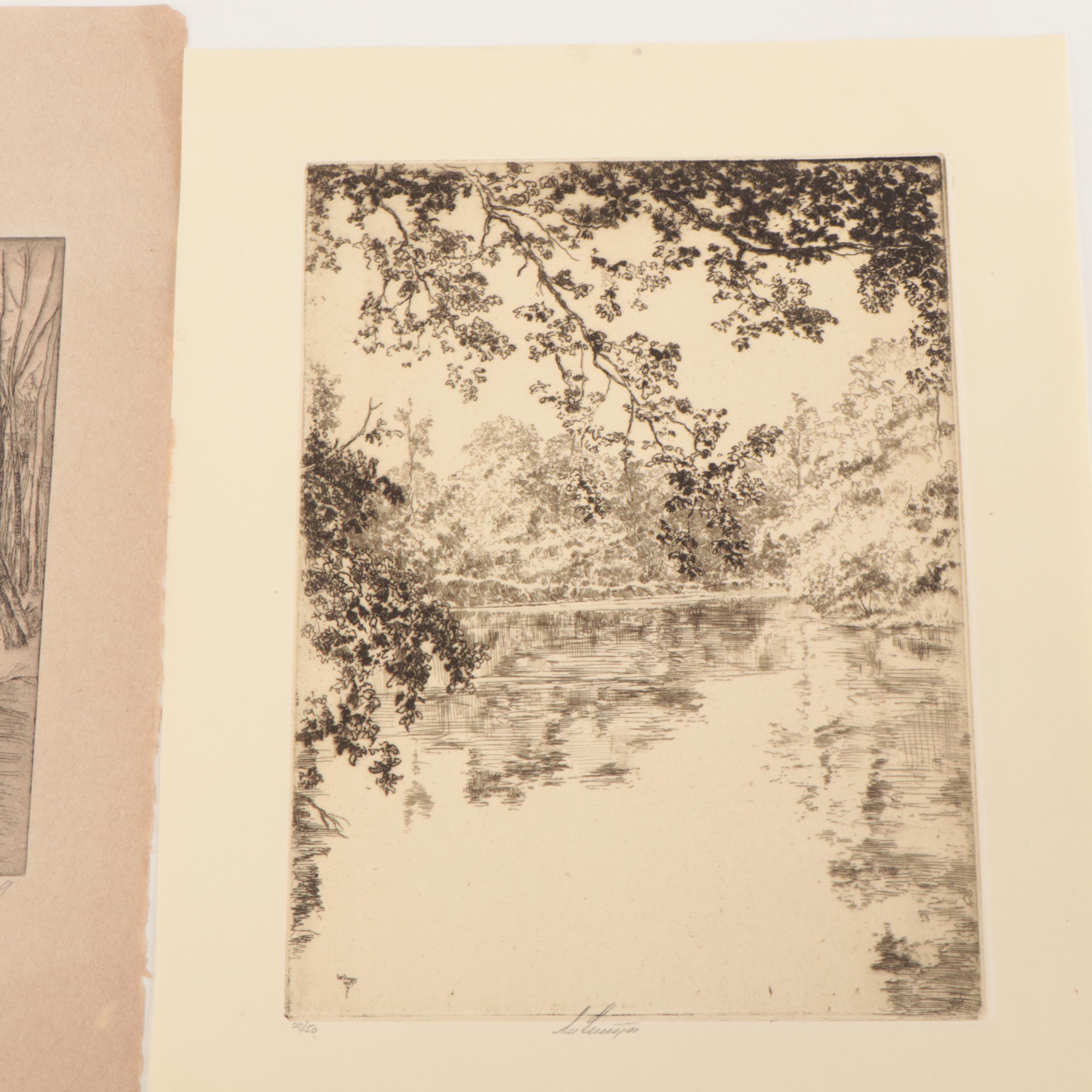Lee Sturges Etchings Including "Where the Creek Begins," Circa 1920 | EBTH