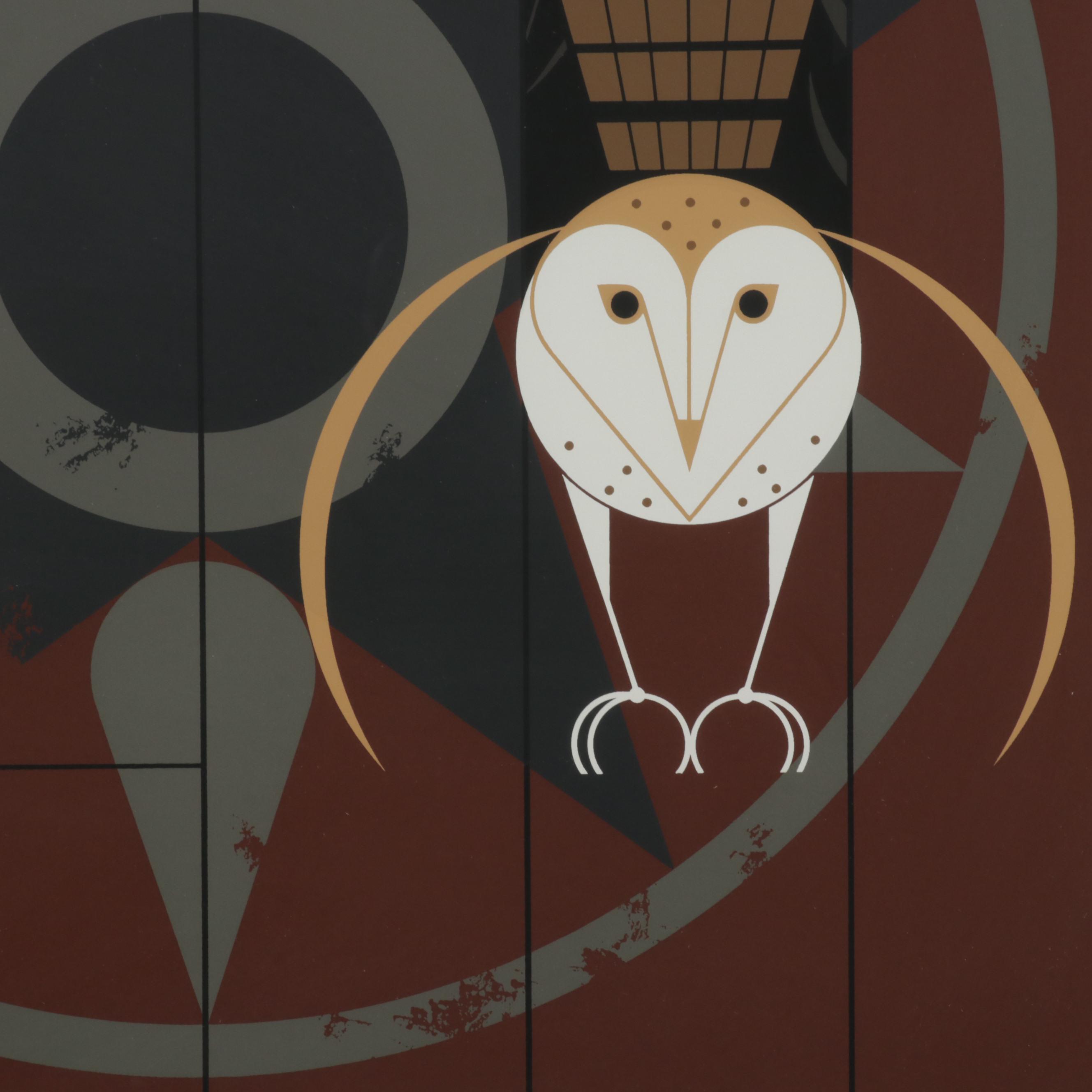 Charley Harper Barn Owl Serigraph "Hexit," 1980 | EBTH