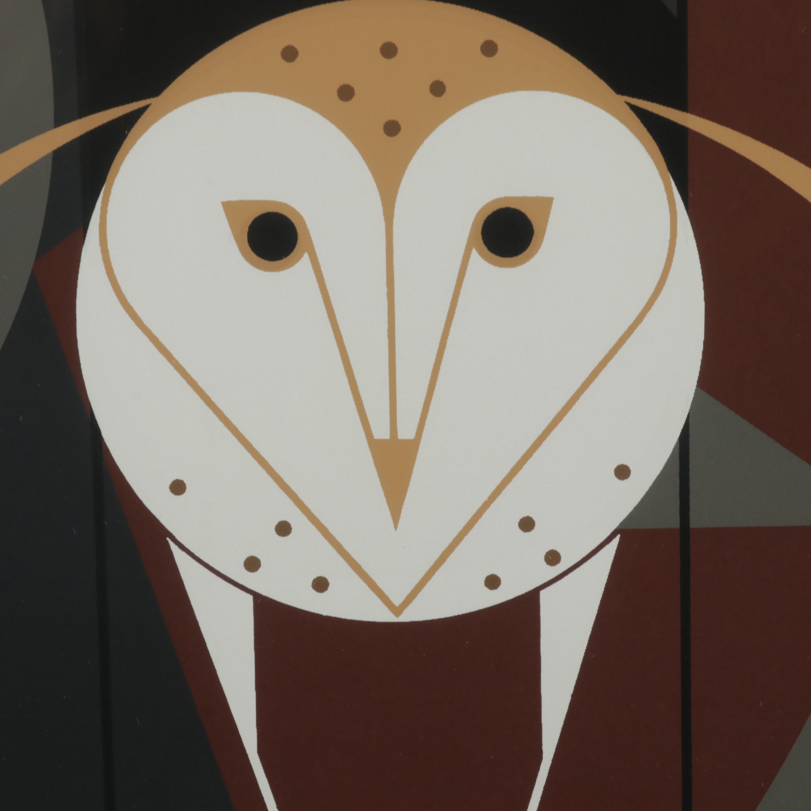 Charley Harper Barn Owl Serigraph "Hexit," 1980 | EBTH