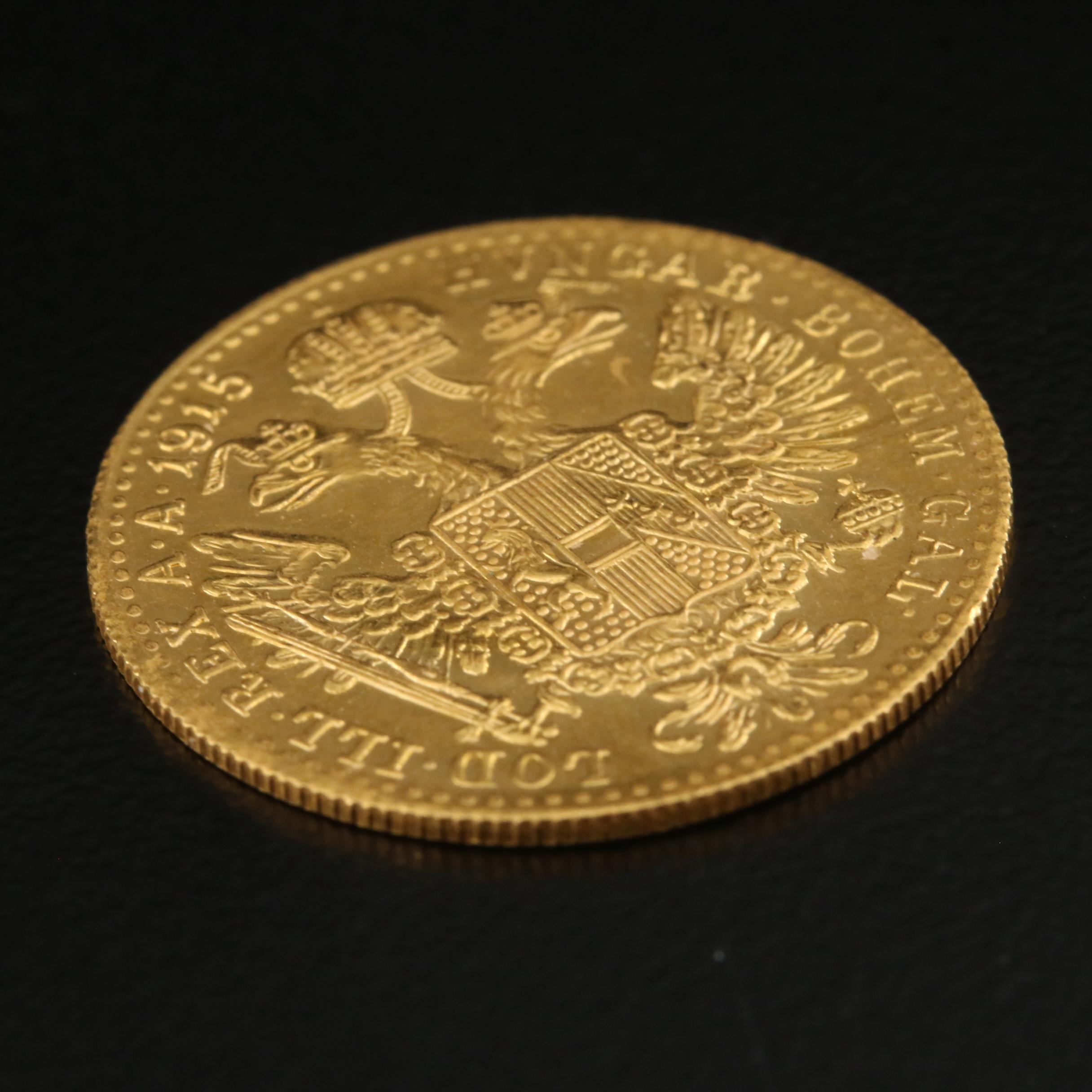 1915 Austrian One Ducat Gold Coin Re-strike | EBTH