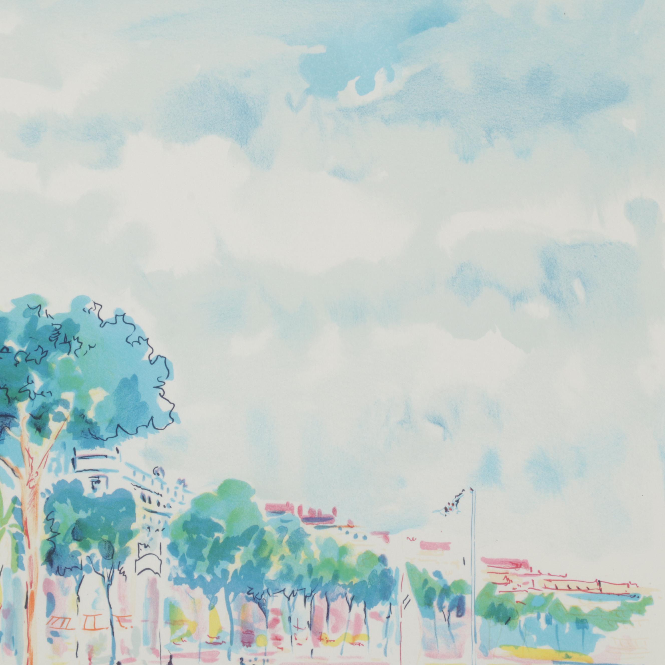 Jean-Claude Picot Color Lithograph "Cannes sous le pluie" | EBTH