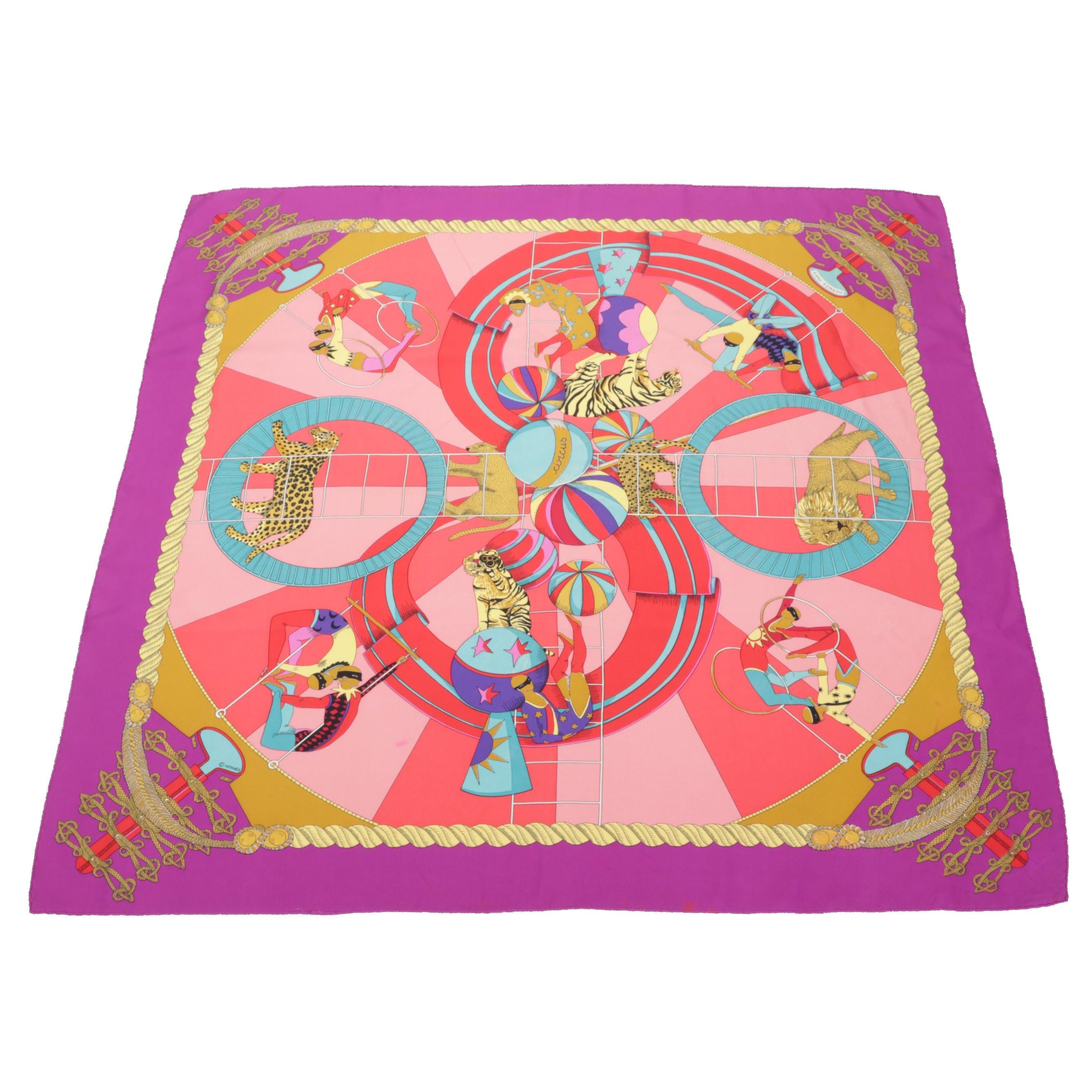 Hermès "Circus" Silk Twill Scarf Designed by Annie Faivre | EBTH
