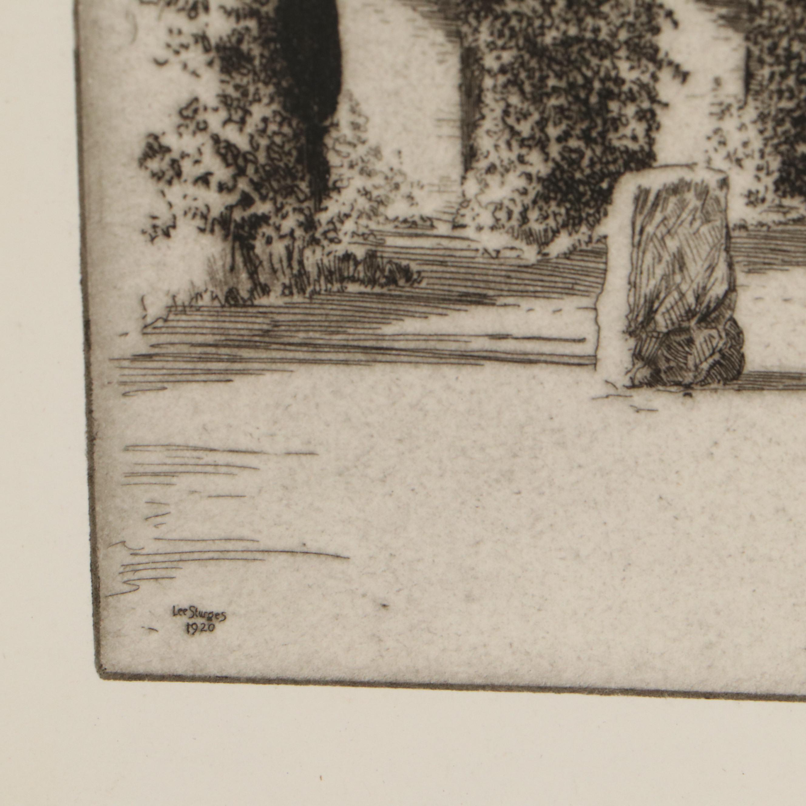 Lee Sturges Architectural Scene Etchings, 1920 | EBTH