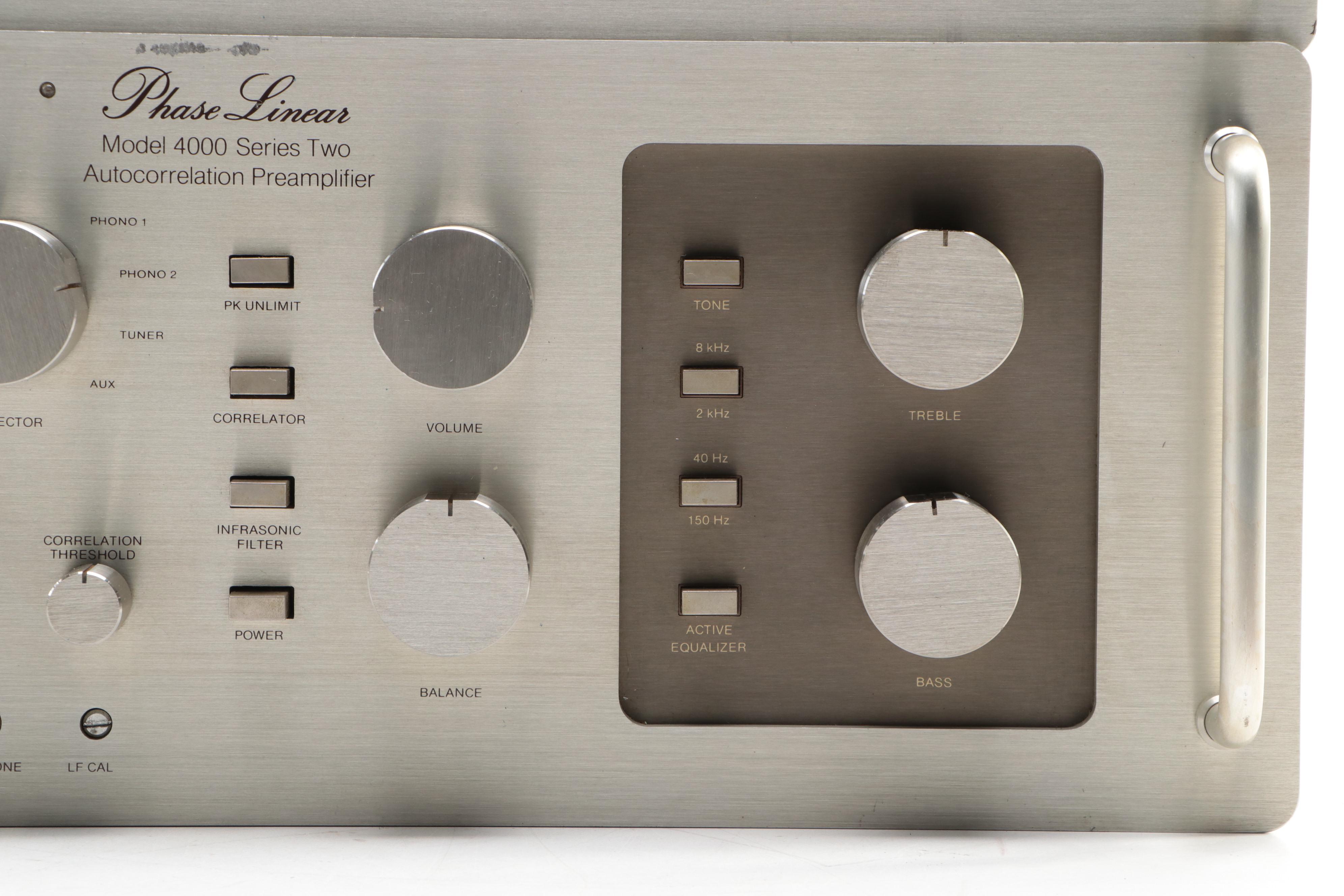 Phase Linear Model 4000 Series Two Preamp and Model 200 Series Two Amp ...