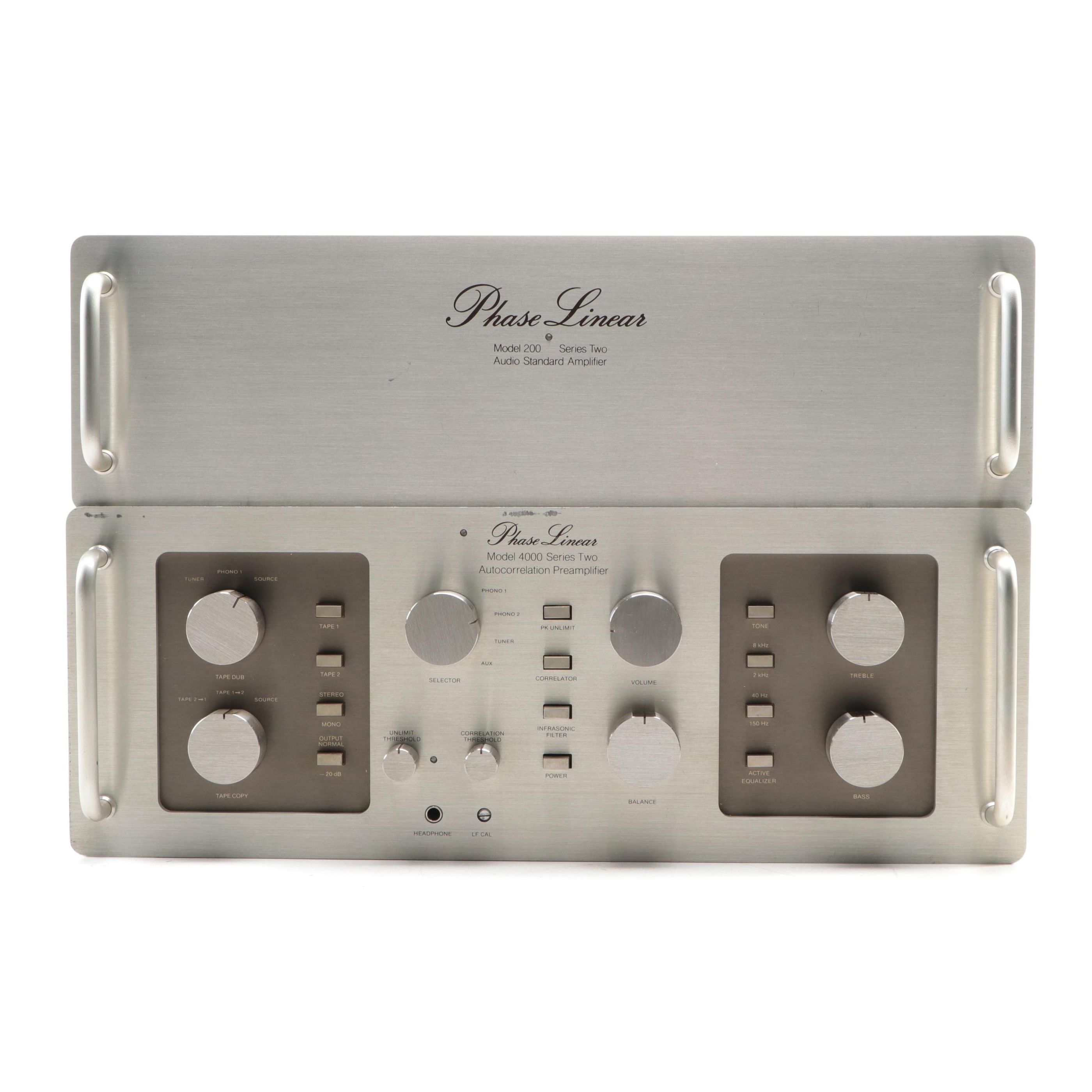 Phase Linear Model 4000 Series Two Preamp and Model 200 Series Two Amp ...