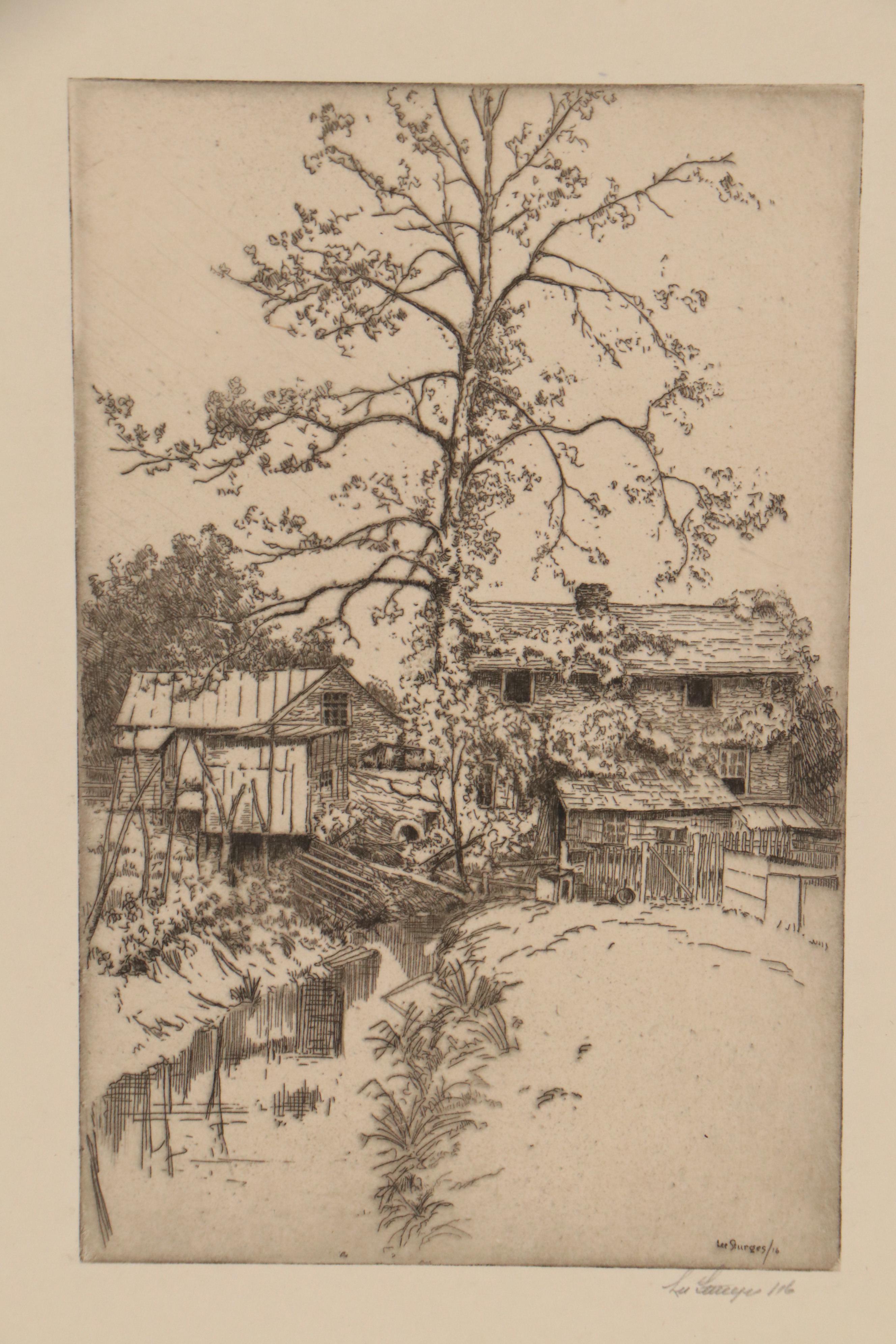 Lee Sturges Etchings Including "Corn Shocks," Early 20th Century | EBTH