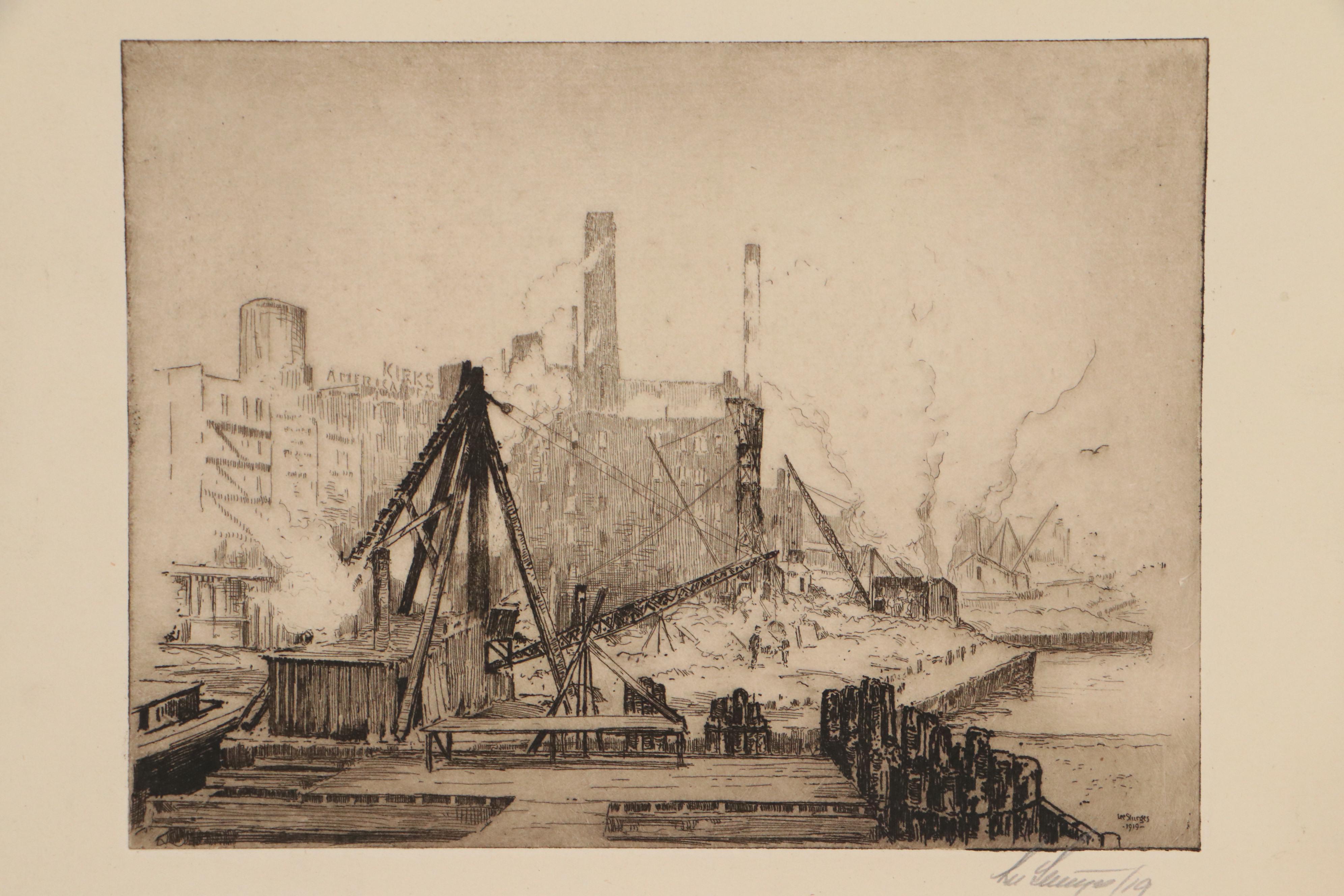 Lee Sturges Etchings Including "Fishing Boats," Early 20th Century | EBTH