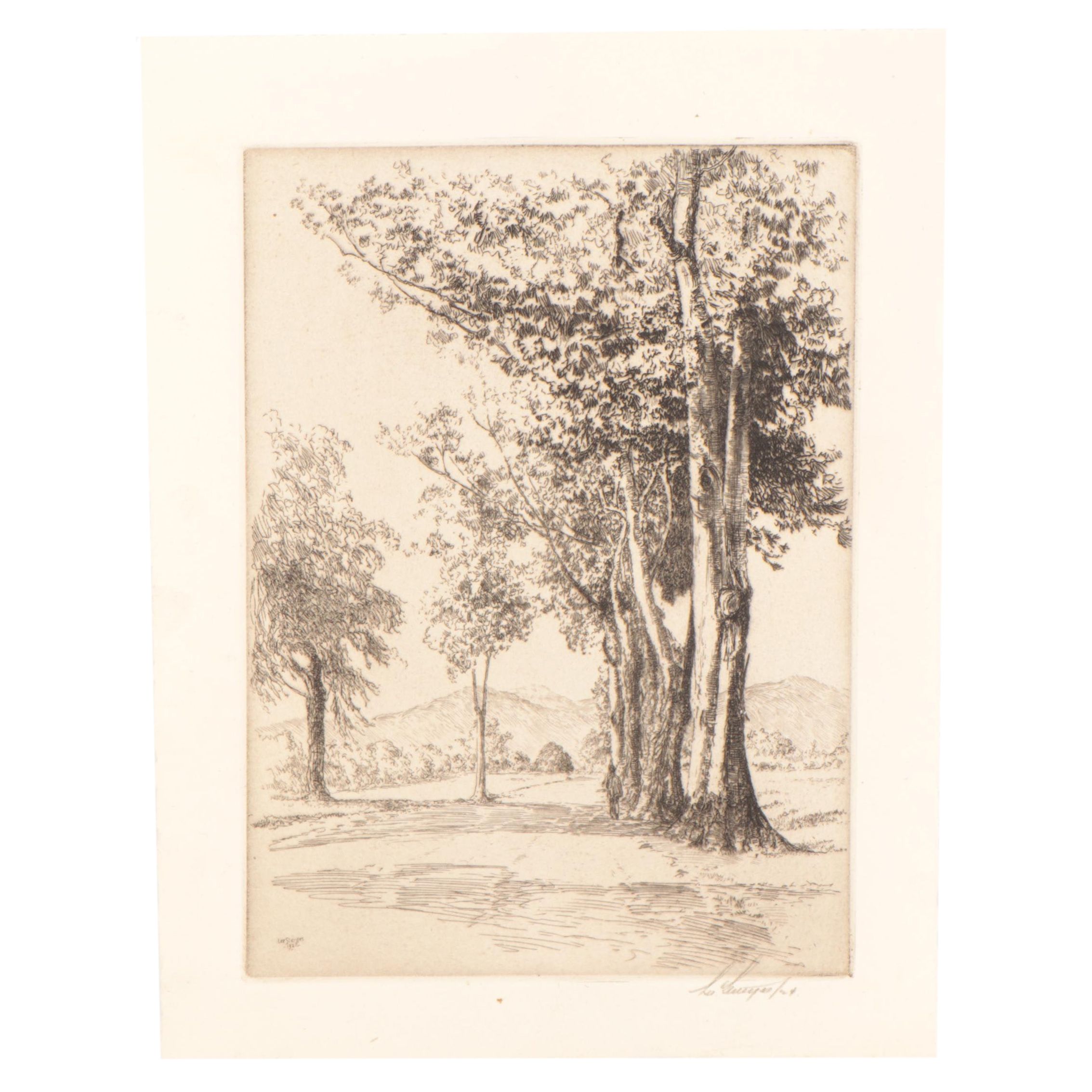Lee Sturges Landscape Etching "Eucalyptus Trees," 1924 | EBTH