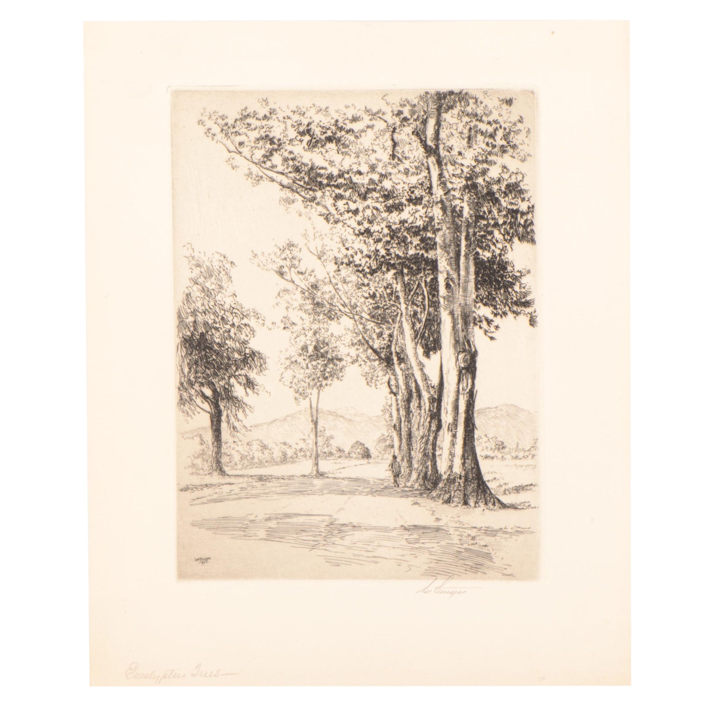 Lee Sturges Landscape Etching "Eucalyptus Trees," 1924 | EBTH