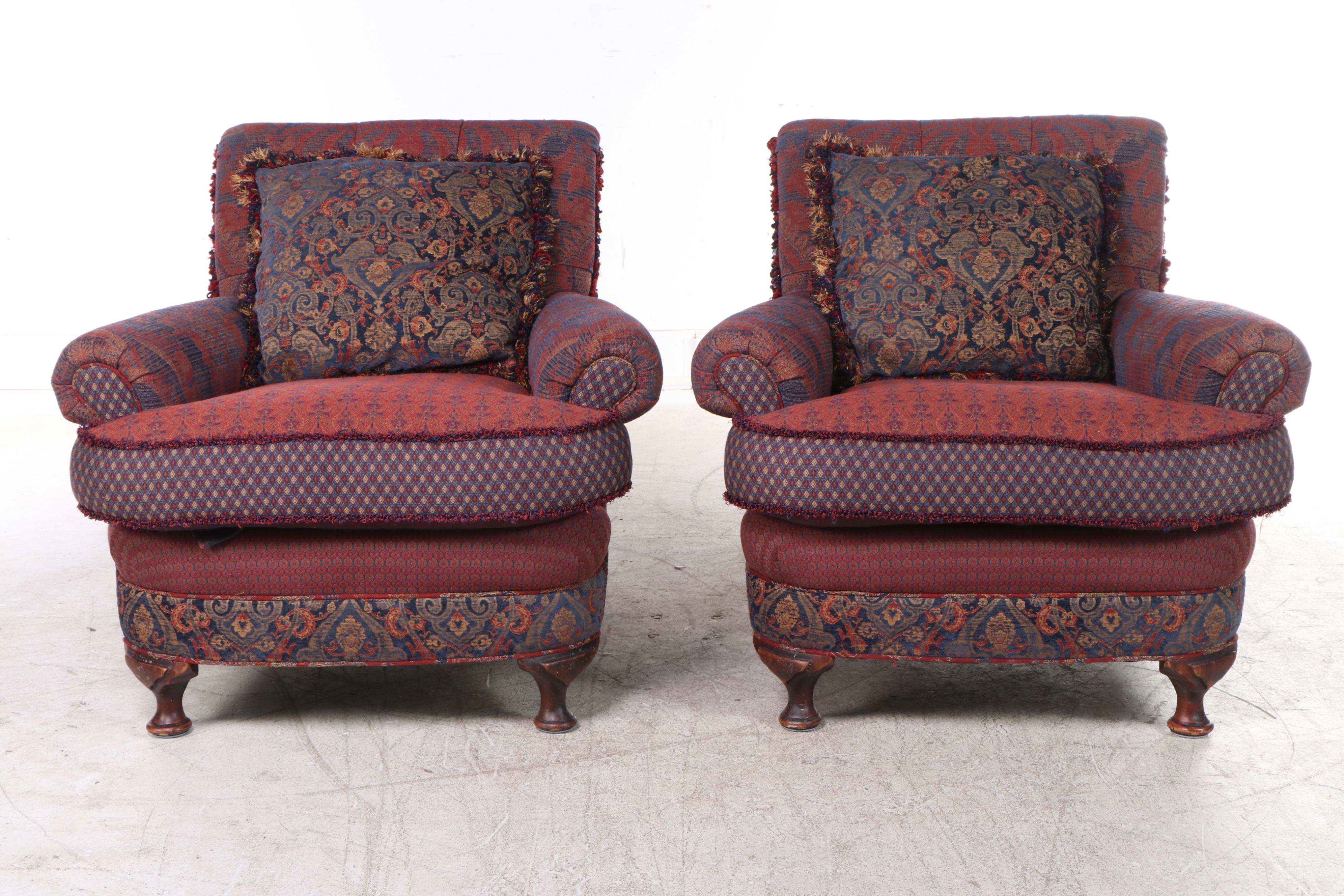 Pair of Carol Hicks Bolton and EJ Victor Lounge Chairs in Multi ...