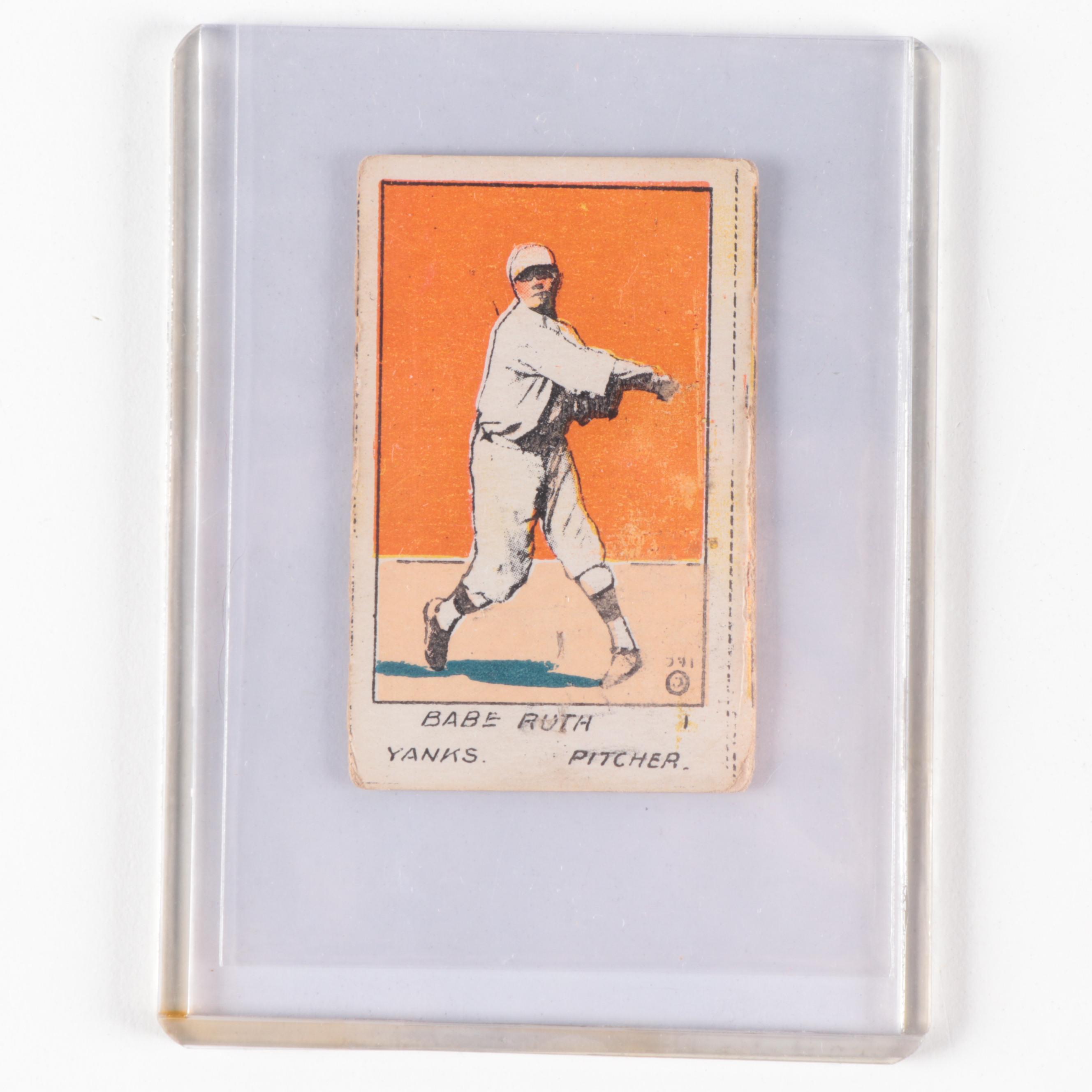 1920 W516-1-2 Babe Ruth #1 Pitcher Hand Cut Baseball Strip Card | EBTH