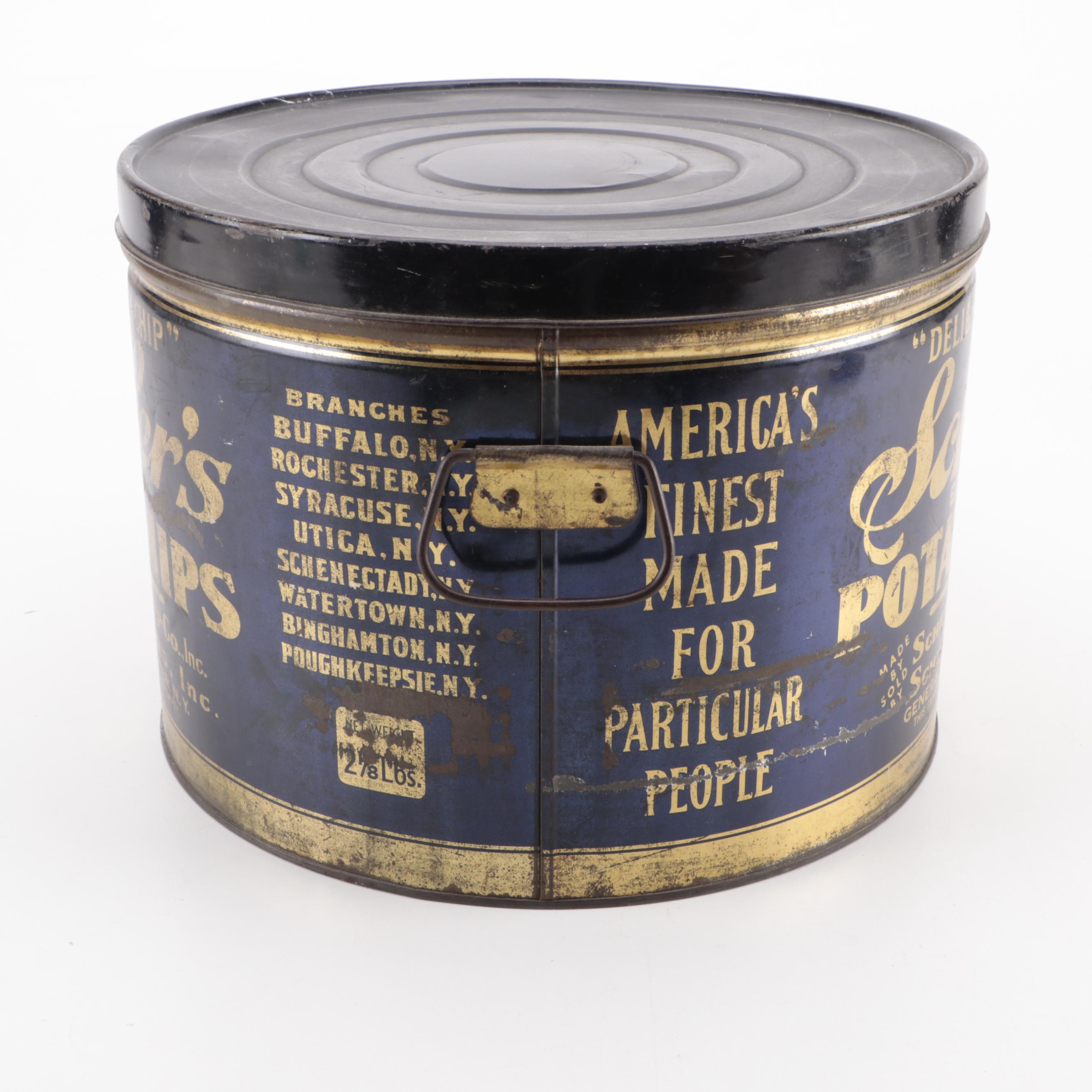 Schuler's Potato Chips with Keystone Pretzel Metal Food Canisters | EBTH