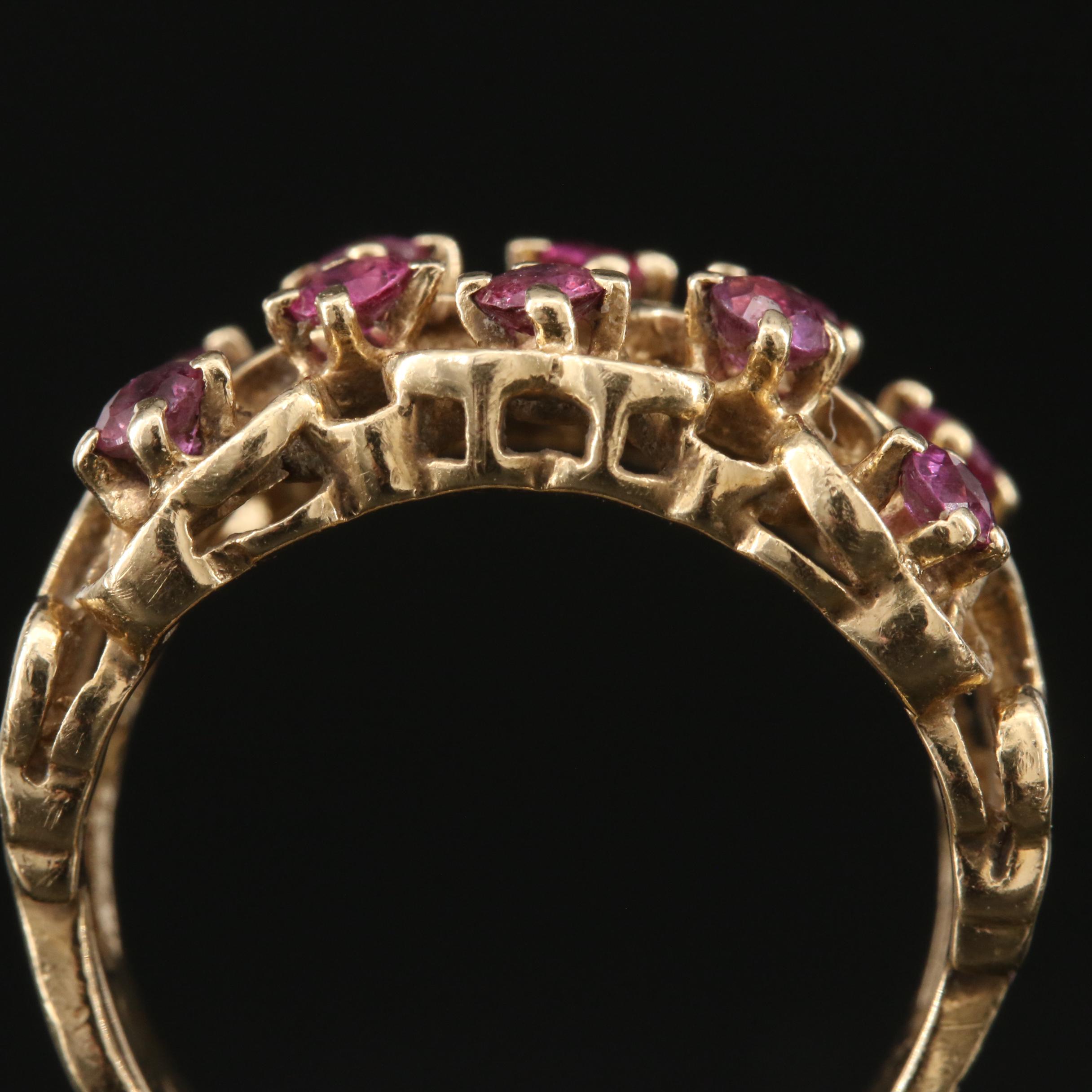14K Ruby Scrollwork Ring | EBTH