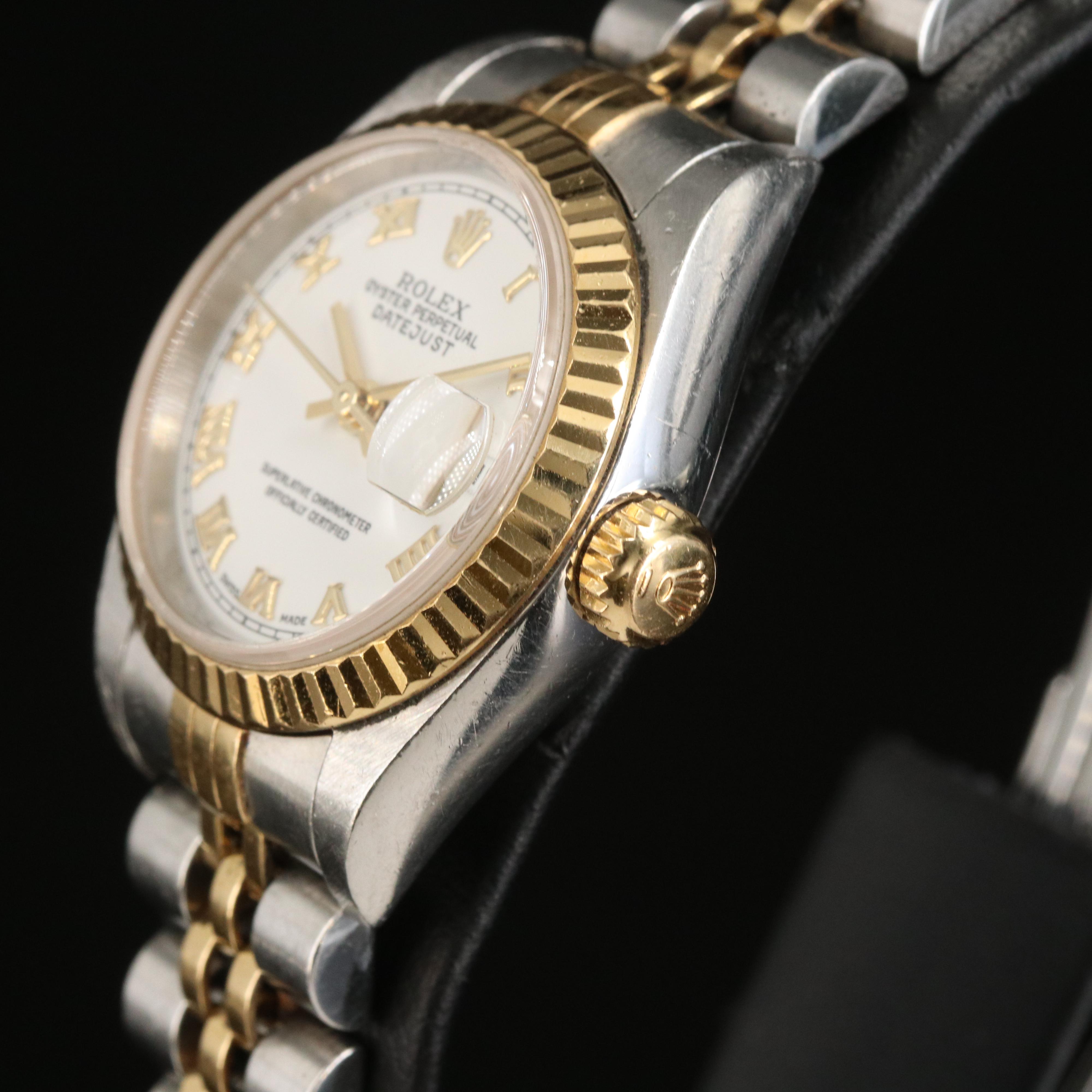 2001 Rolex Oyster Perpetual Datejust 18K and Stainless Steel Wristwatch ...