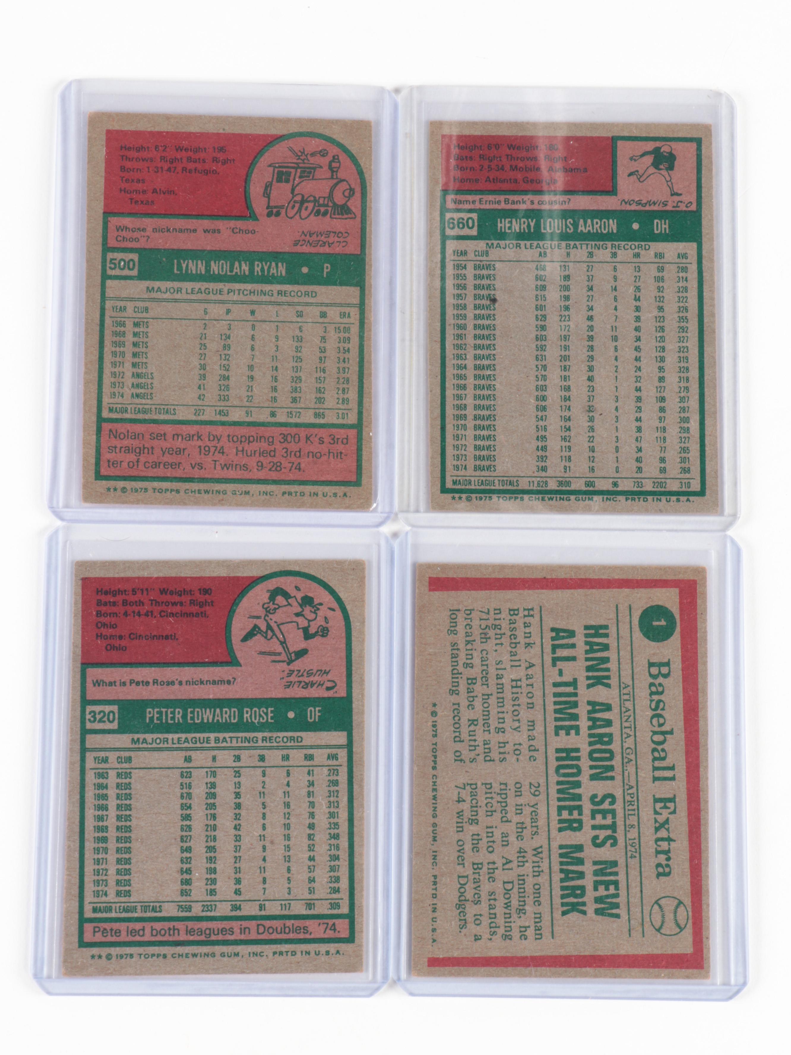 1975 Topps Baseball Cards Complete Set with Brett, Yount, Ryan, Carter ...