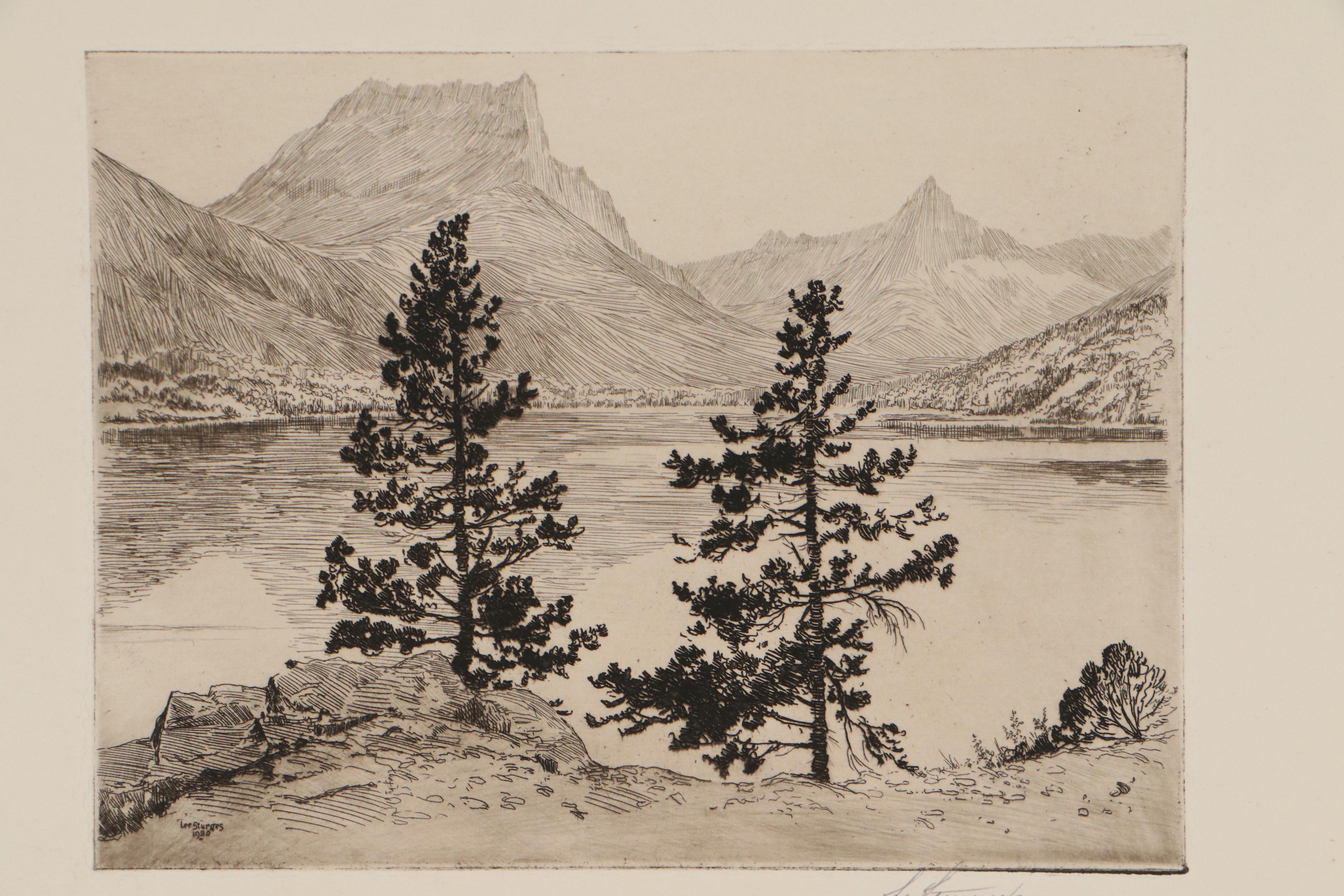 Lee Sturges Landscape Etchings of Mountains, Early 20th Century | EBTH
