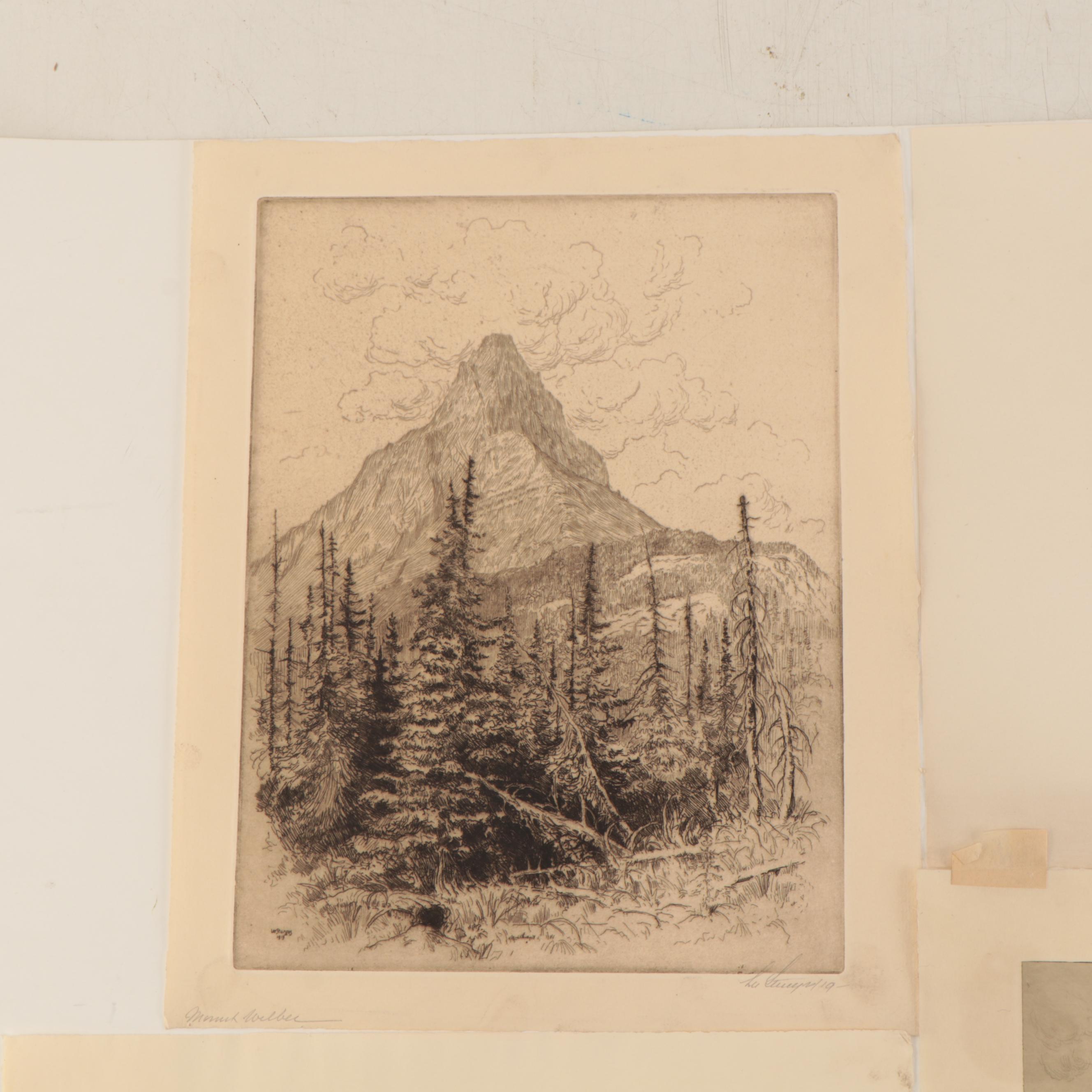 Lee Sturges Mountain Landscape Etchings, Circa 1920 | EBTH