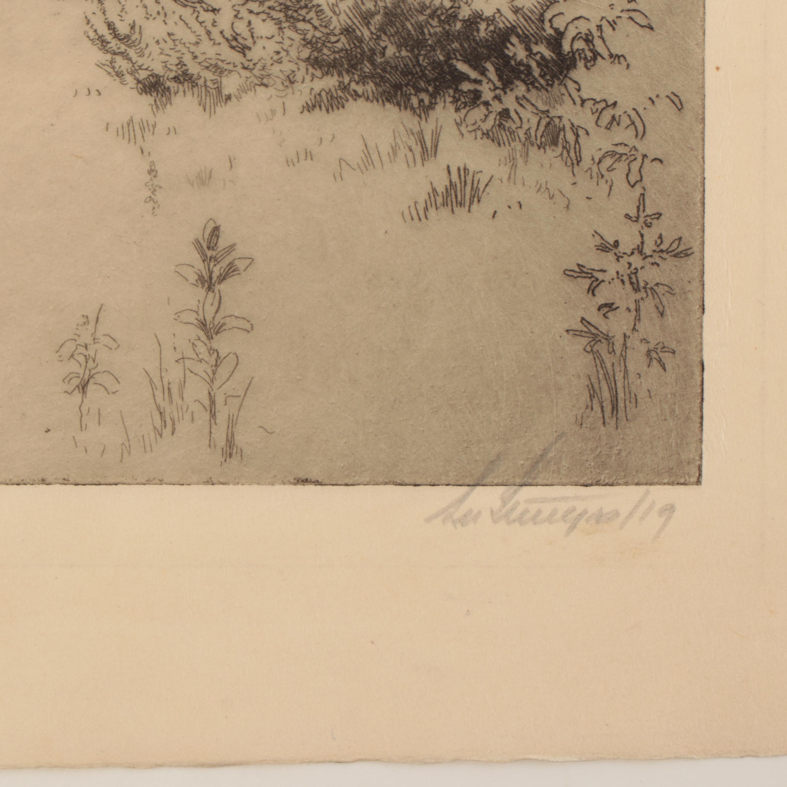 Lee Sturges Mountain Landscape Etchings, Circa 1920 | EBTH