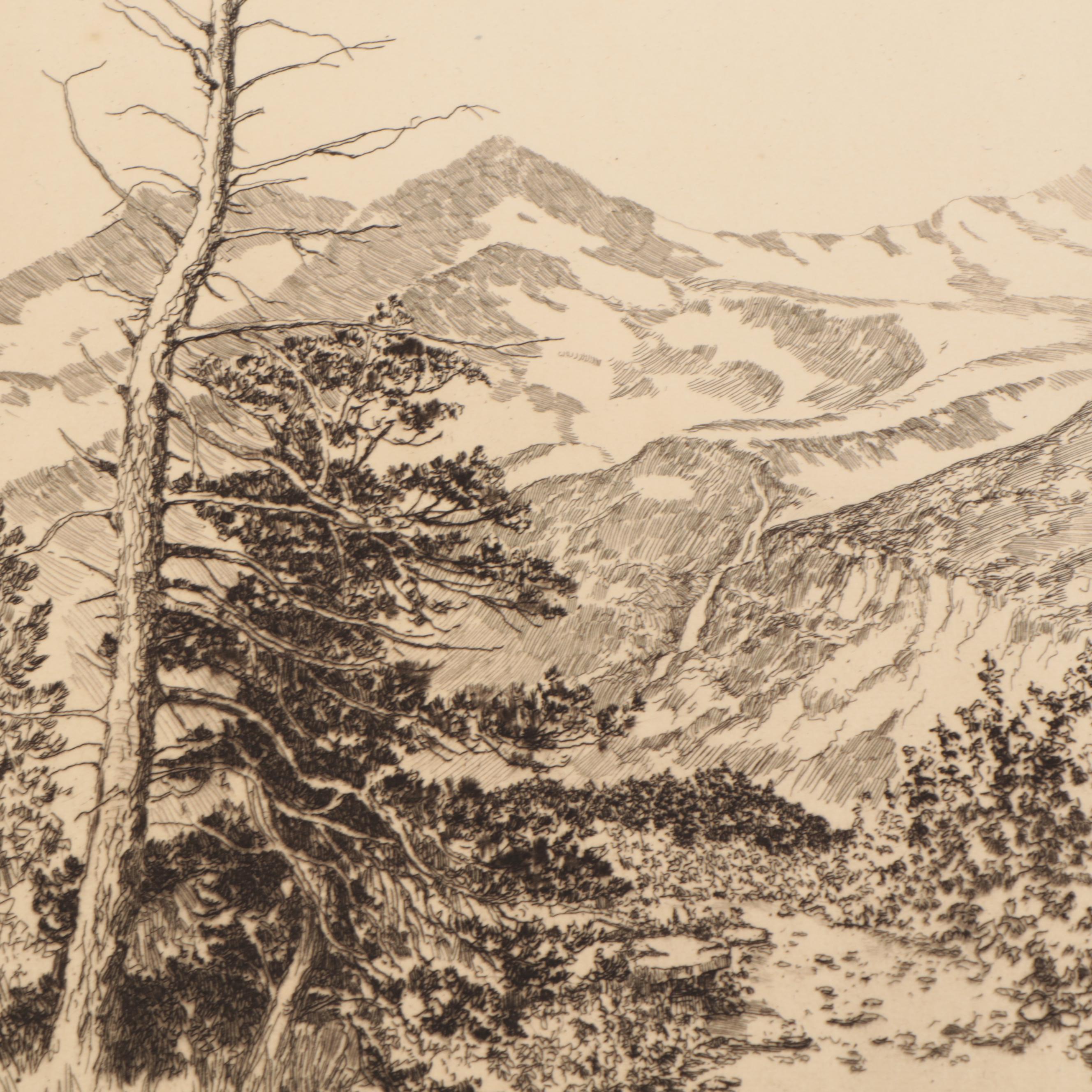 Lee Sturges Mountain Landscape Etchings, Circa 1920 | EBTH