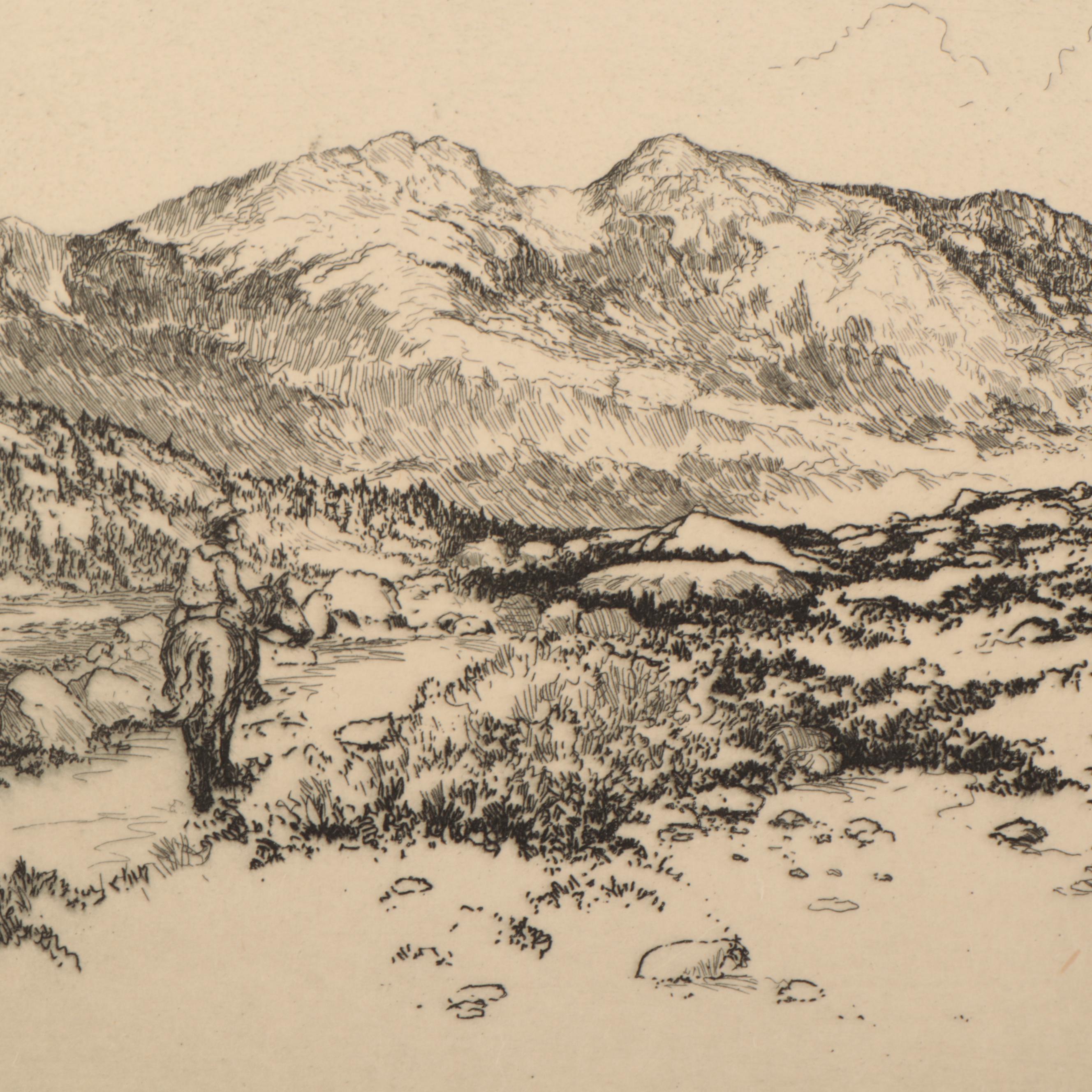 Lee Sturges Mountain Landscape Etchings, Circa 1920 | EBTH