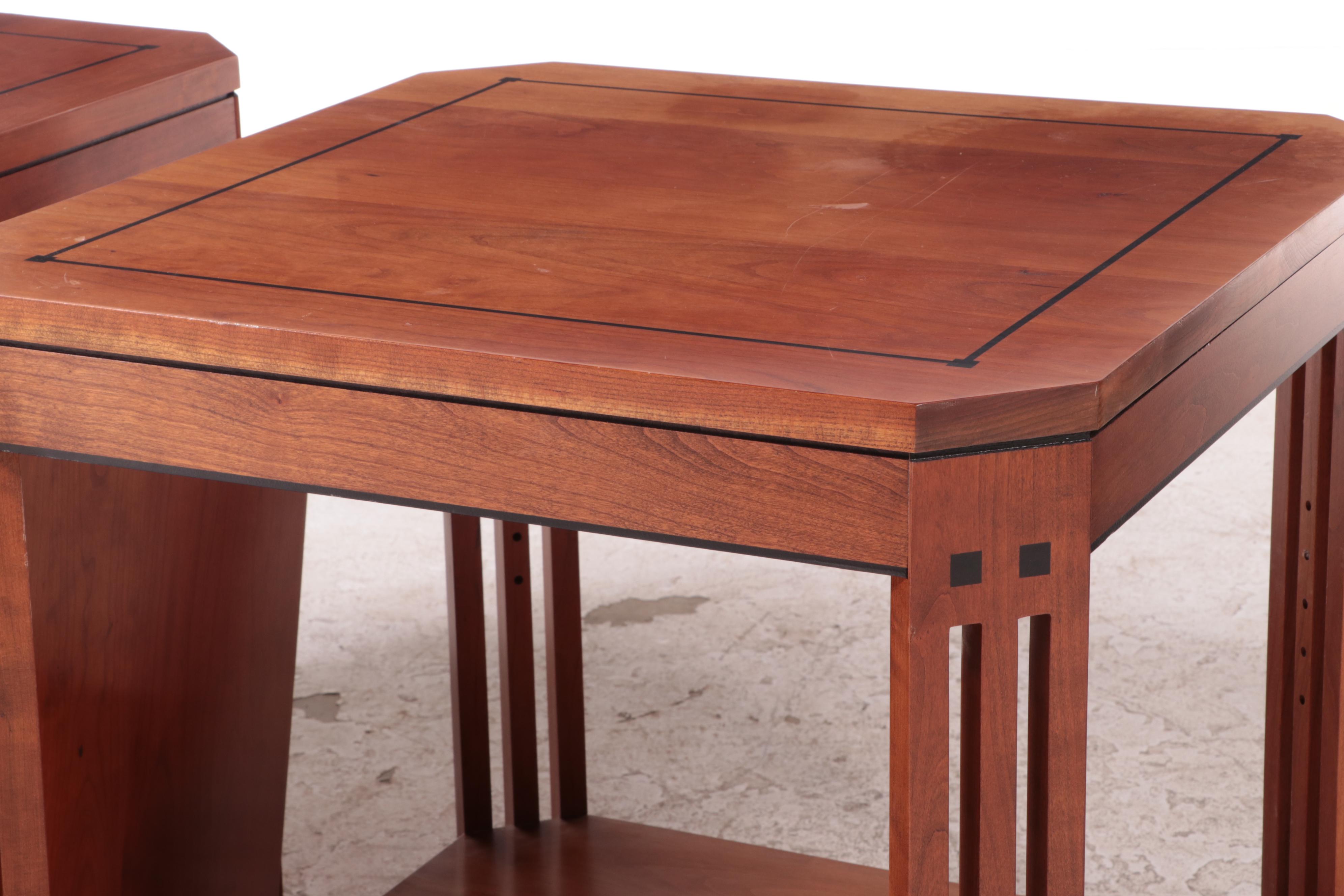 Pair of Stickley "21st Century Collection" Cherrywood Three-Tier Side ...