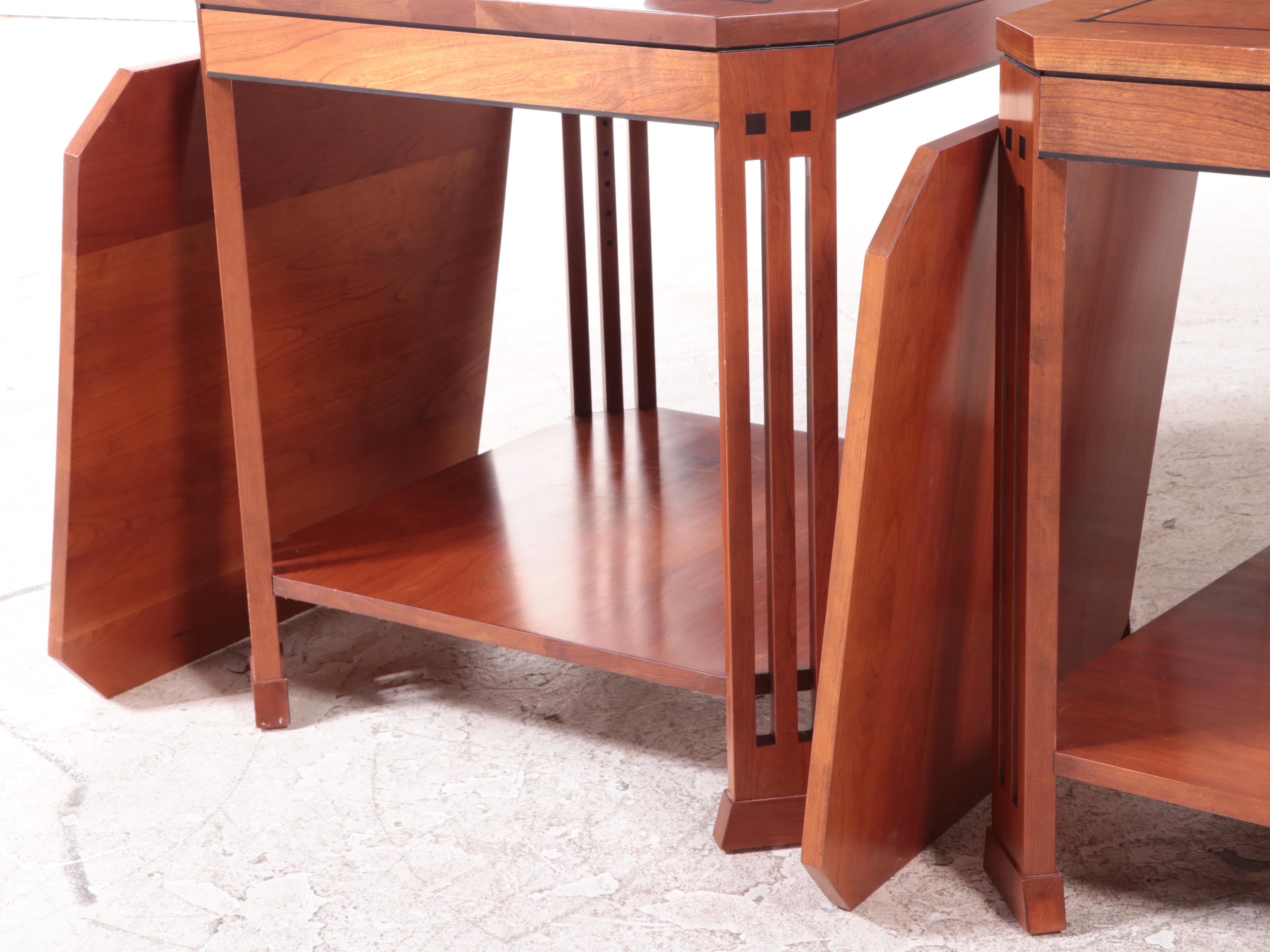 Pair of Stickley "21st Century Collection" Cherrywood Three-Tier Side ...